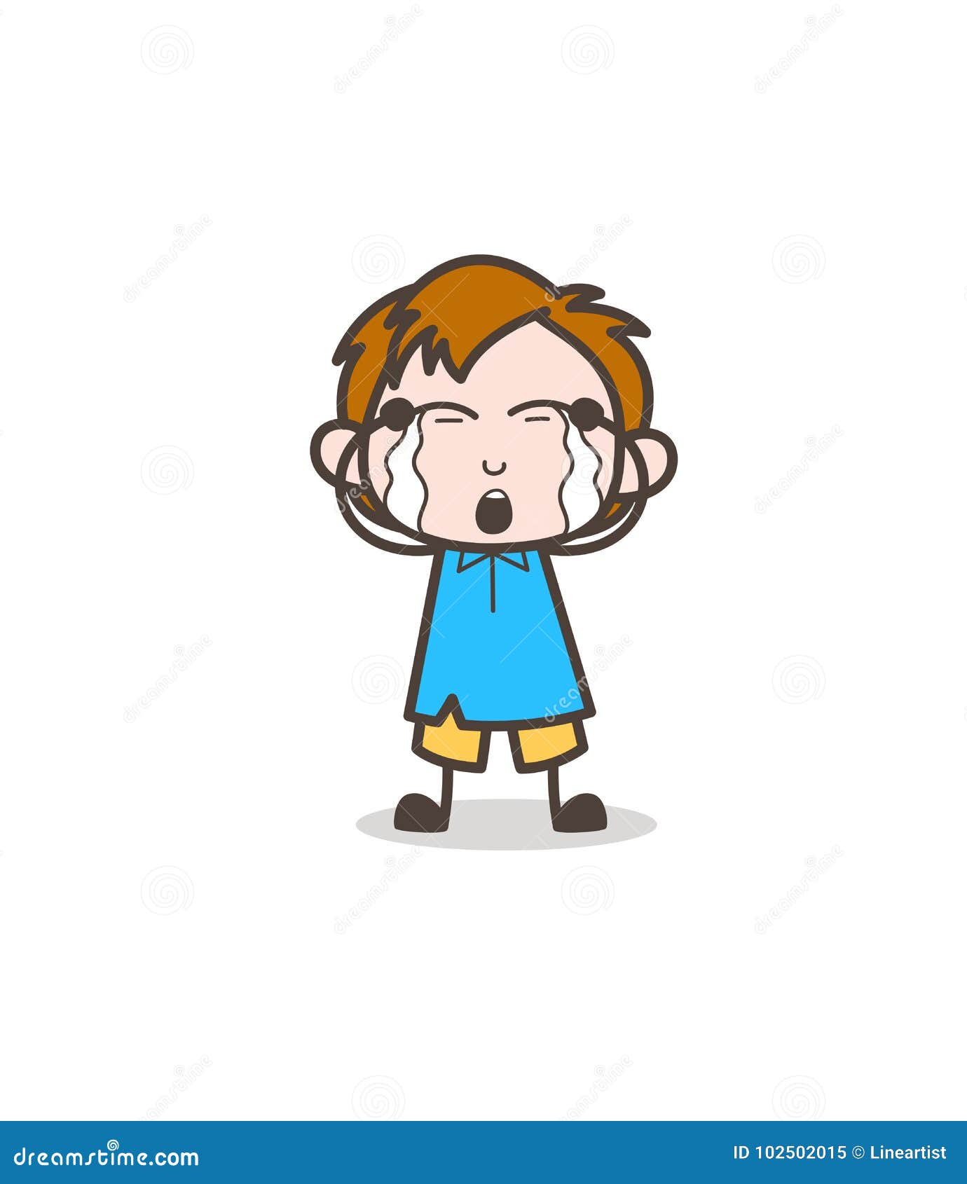 Sobbing Face Cute Cartoon Kid Vector Stock Illustrations – 10 Sobbing ...