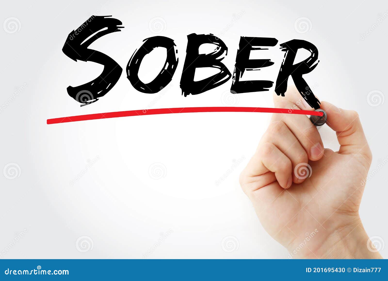 Sober text with marker stock photo. Image of tobacco - 201695430