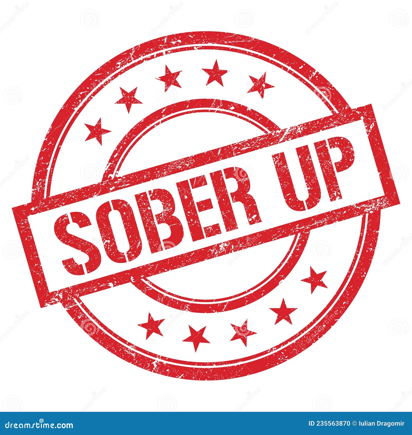 SOBER UP Text Written on Red Vintage Stamp Stock Illustration ...