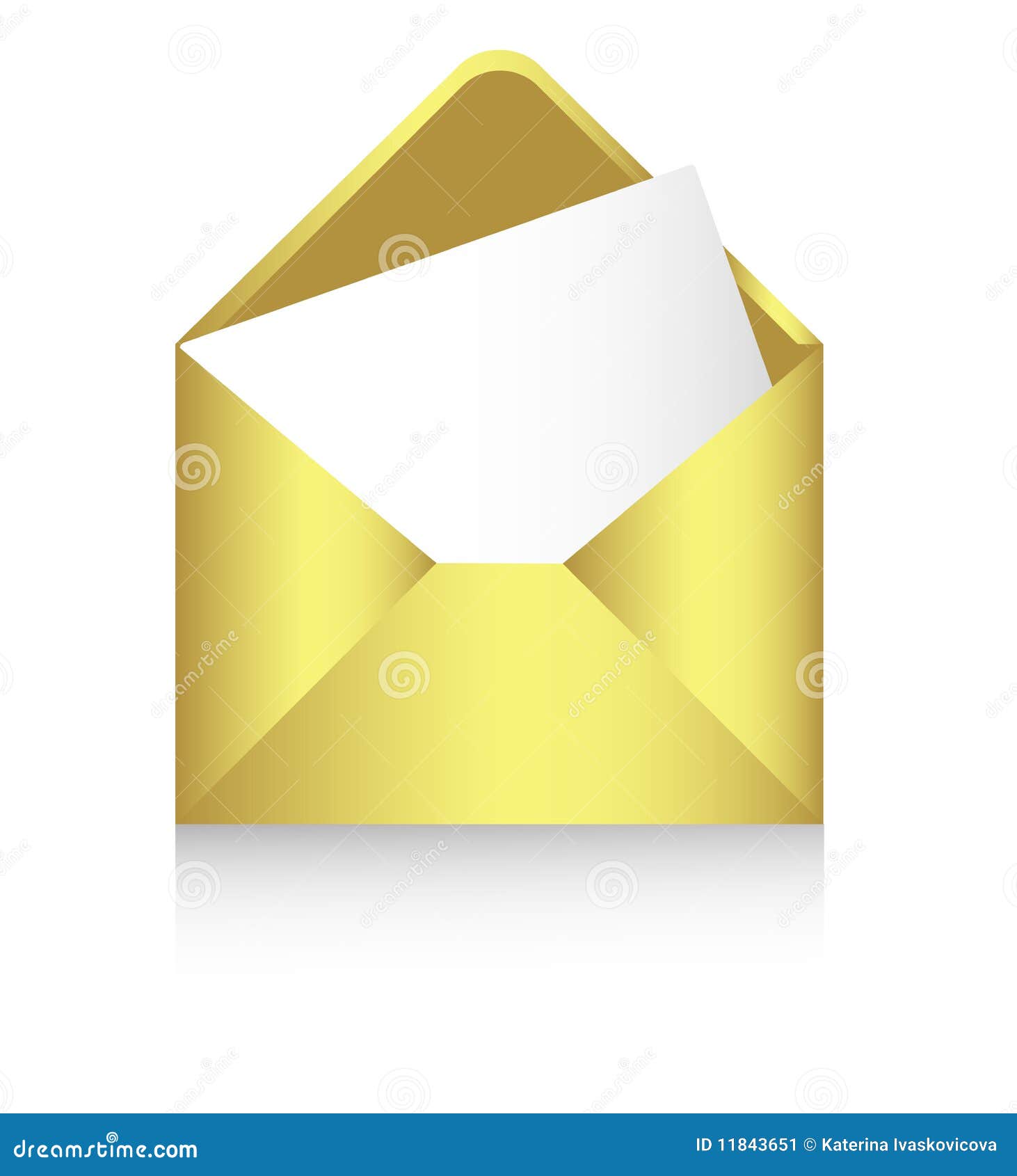 Sobre Del Oro Con Una Hoja Del Papel, Vector Ilustración del Vector ...