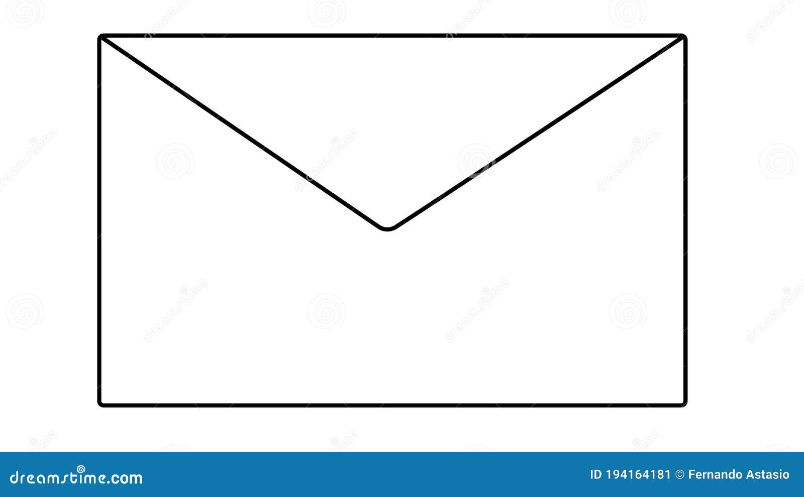 Sobre Negro. Vector De Icono En Fondo Blanco Ilustración del Vector ...