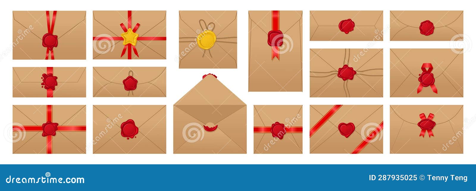 Sobres De Dibujos Animados Con Precintos De Cera. Sobres De Papel En ... Sobres De Dibujos Animados Con Precintos De Cera. Sobres De Papel En ...