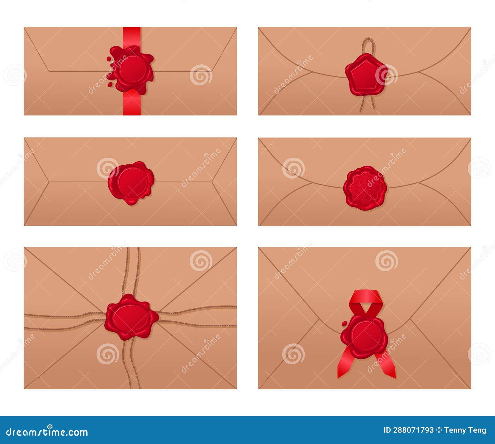 Sobres De Papel Con Precintos De Cera. Sobres De Dibujos Animados En ... Sobres De Papel Con Precintos De Cera. Sobres De Dibujos Animados En ...