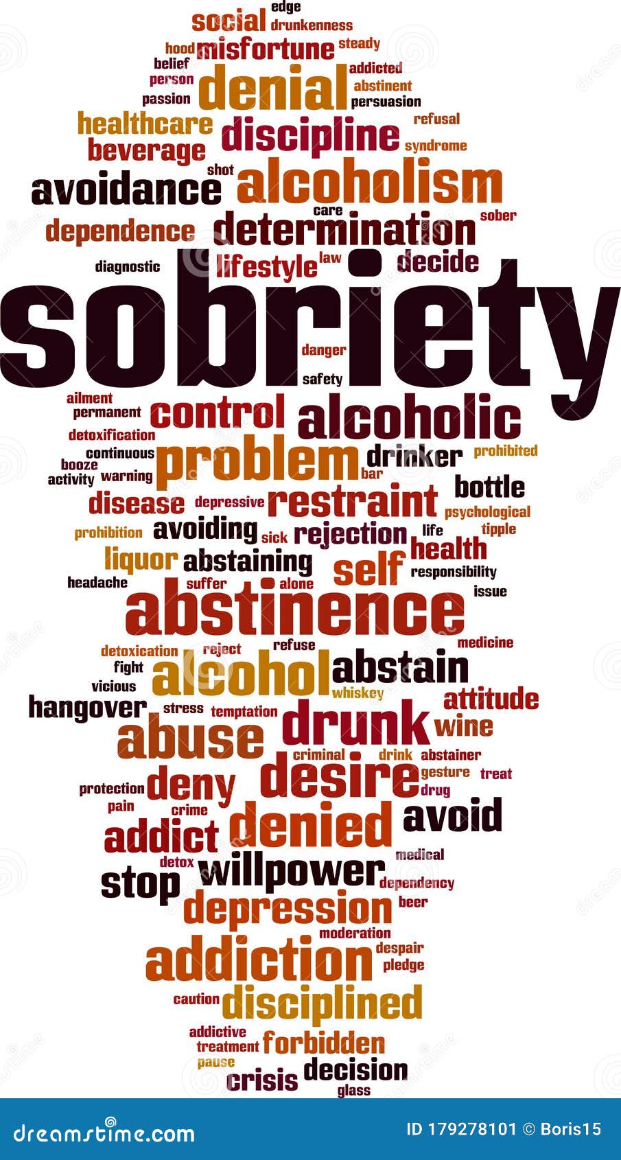 Sobriety word cloud stock vector. Illustration of depressive - 179278101