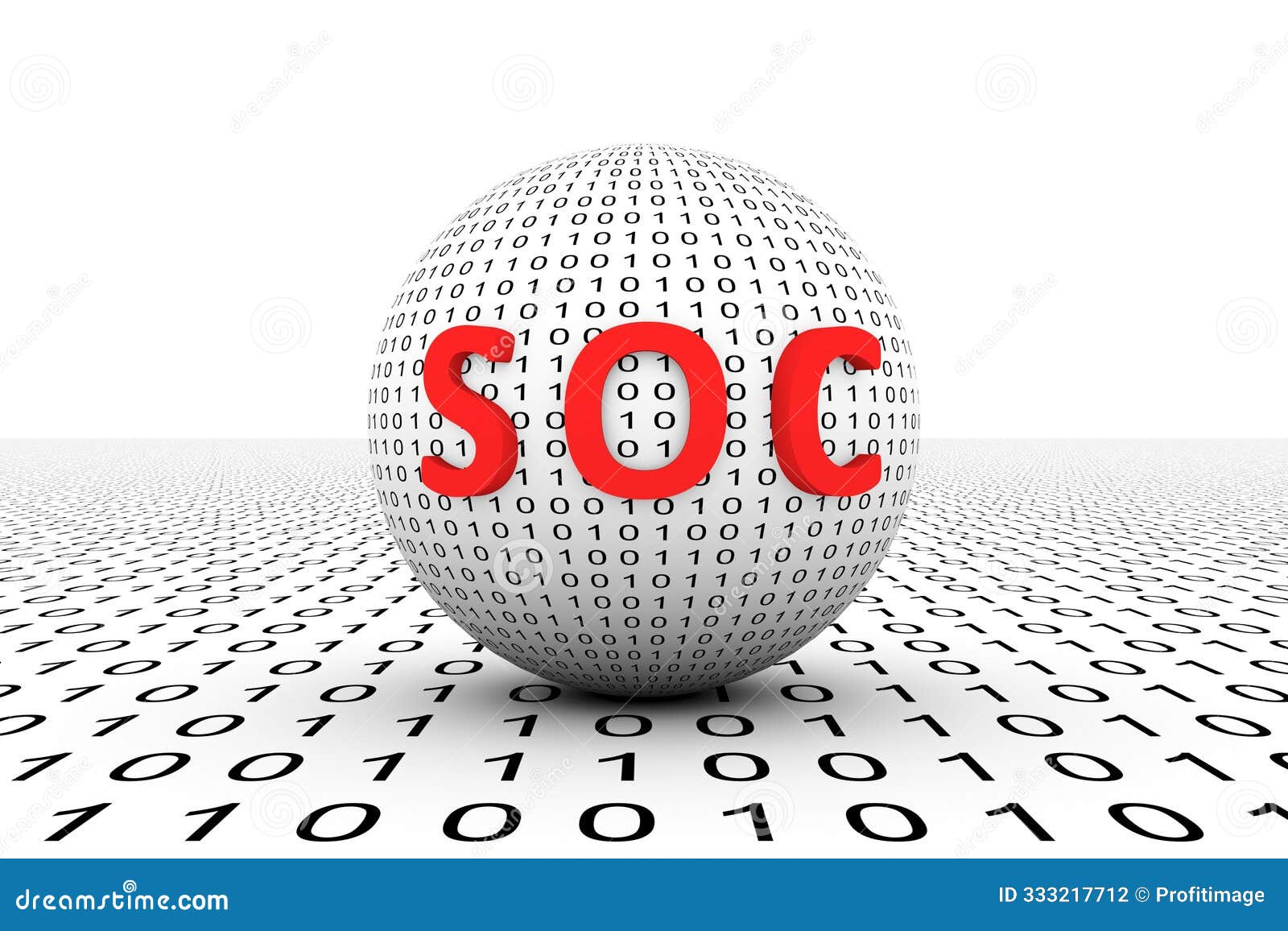 SOC Conceptual Sphere Binary Code 3d Stock Illustration - Illustration ...