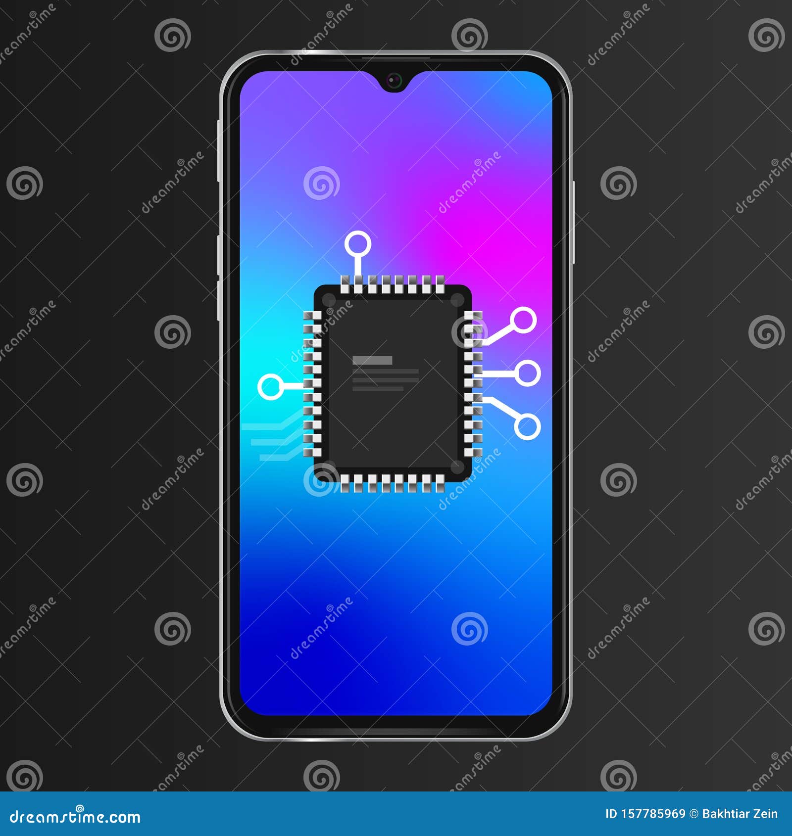 SOC System on a Chip Smartphone CPU Microprocessor. Vector Stock Vector ...