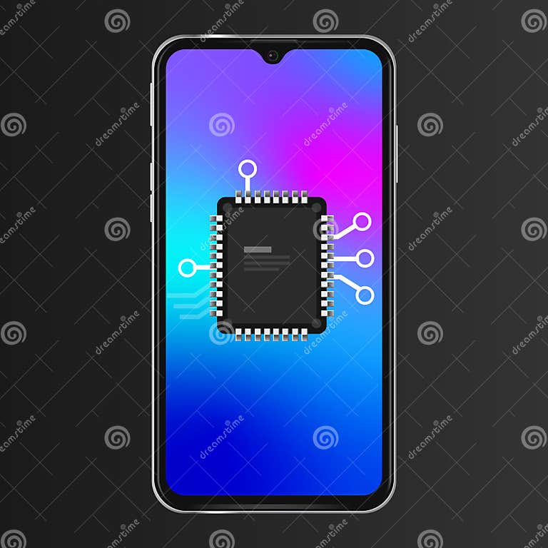 SOC System on a Chip Smartphone CPU Microprocessor. Vector Stock Vector ...
