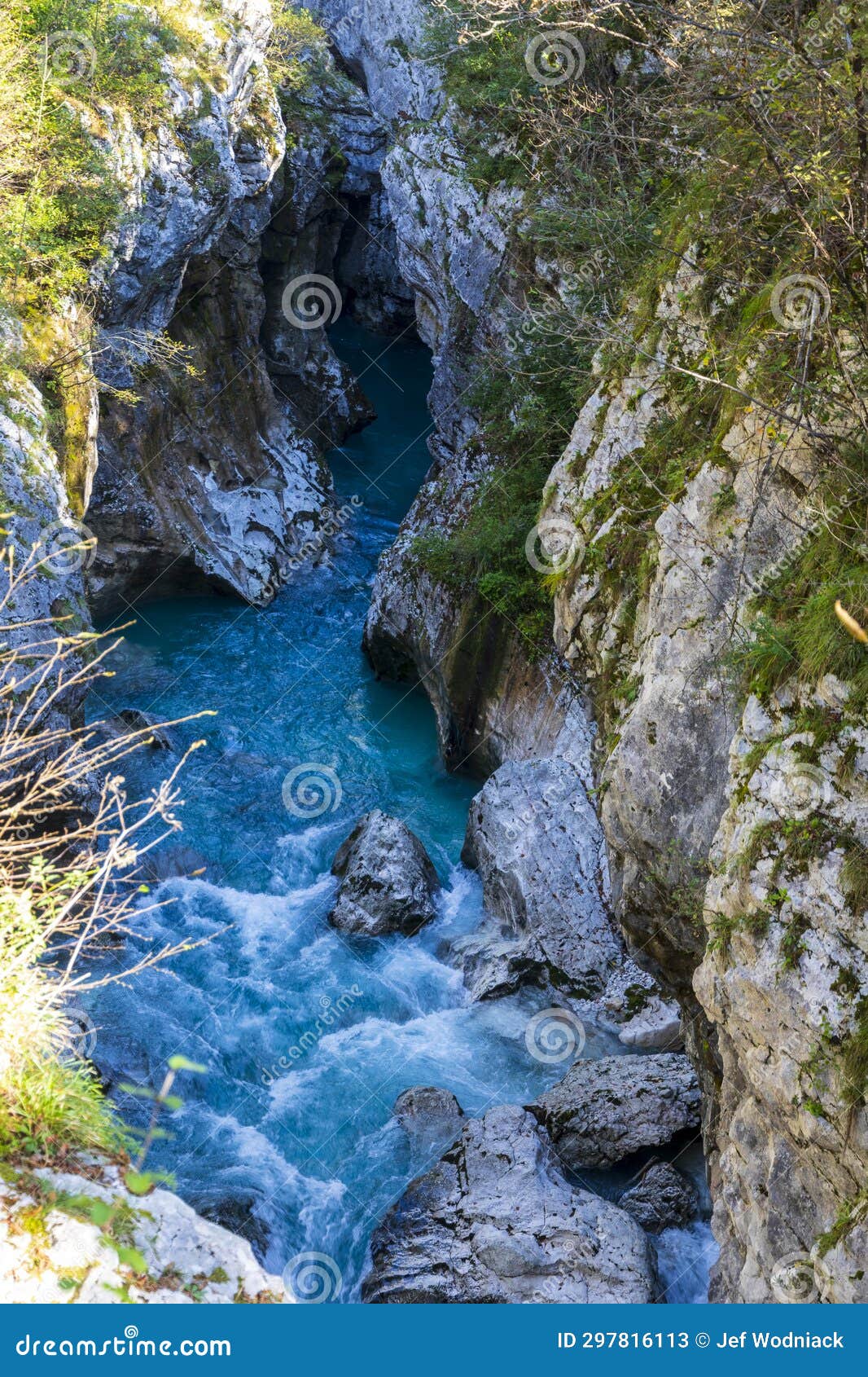 Soca River Gorge in Slovenian Alps. Stock Image - Image of rock ...