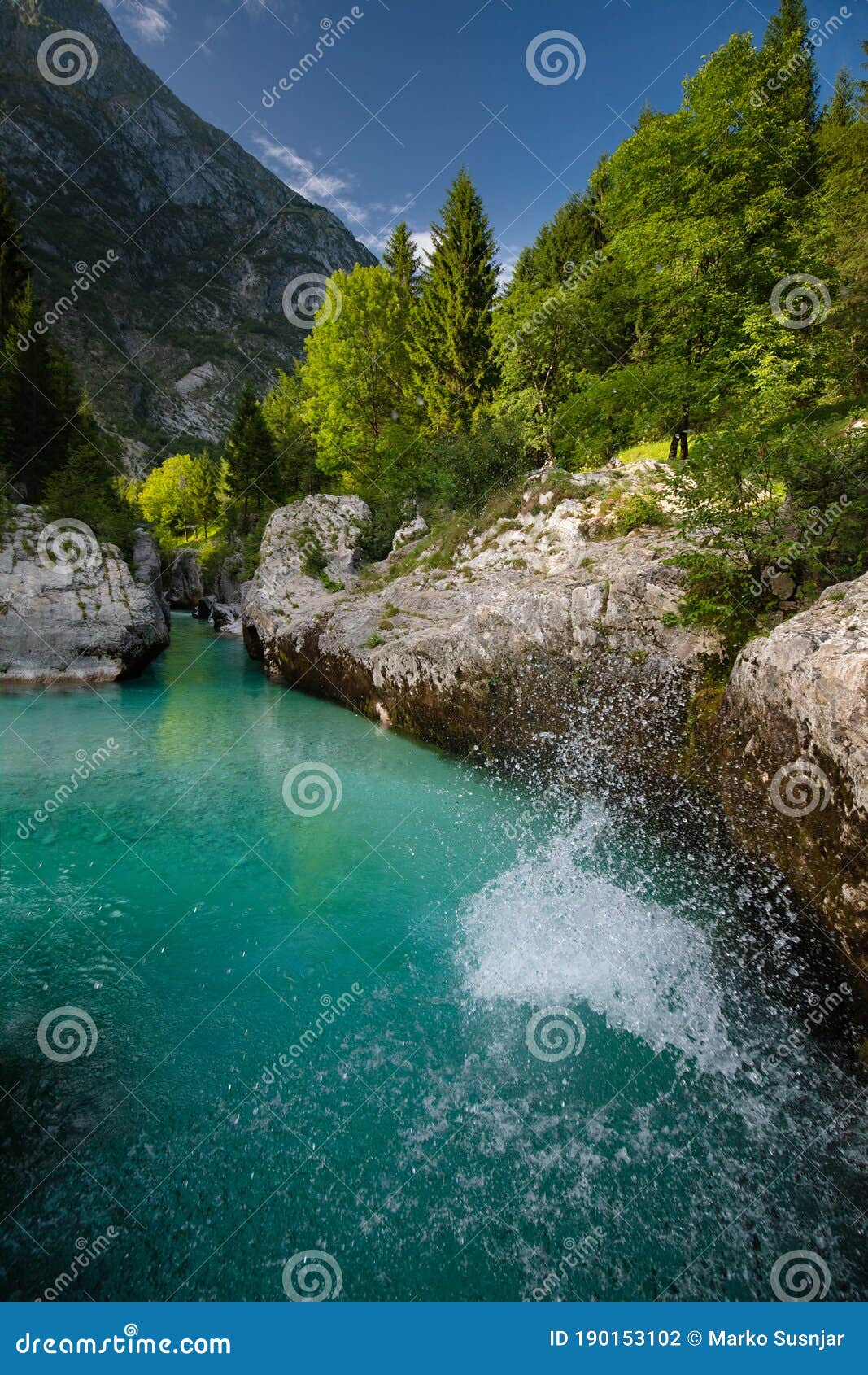 Soca river Slovenia stock photo. Image of flowing, attraction - 190153102