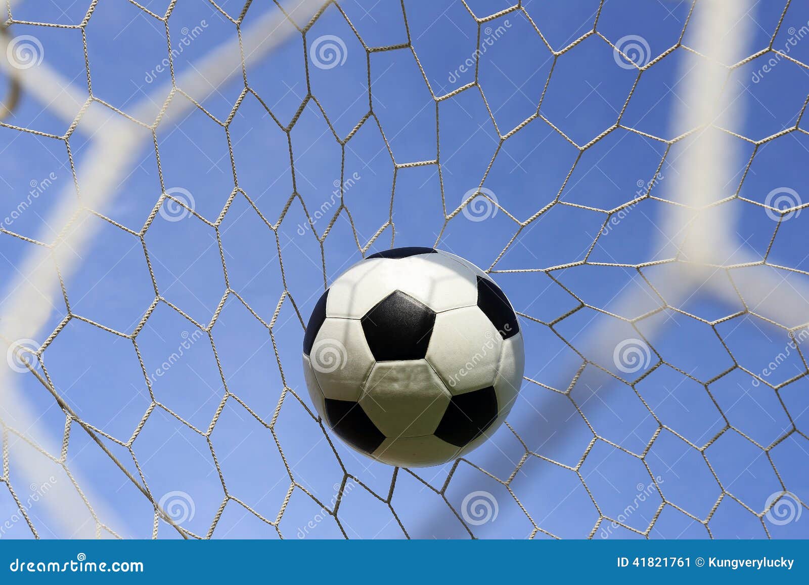 Socce in the goal net stock image. Image of soccer, sport - 41821761