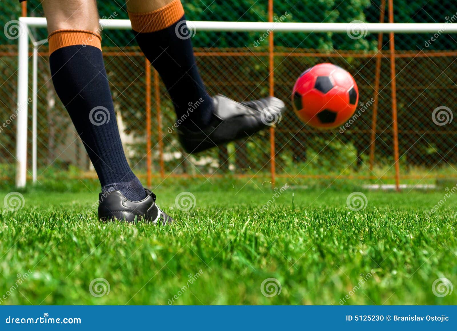 Soccer stock photo. Image of kicking, green, competitive - 5125230