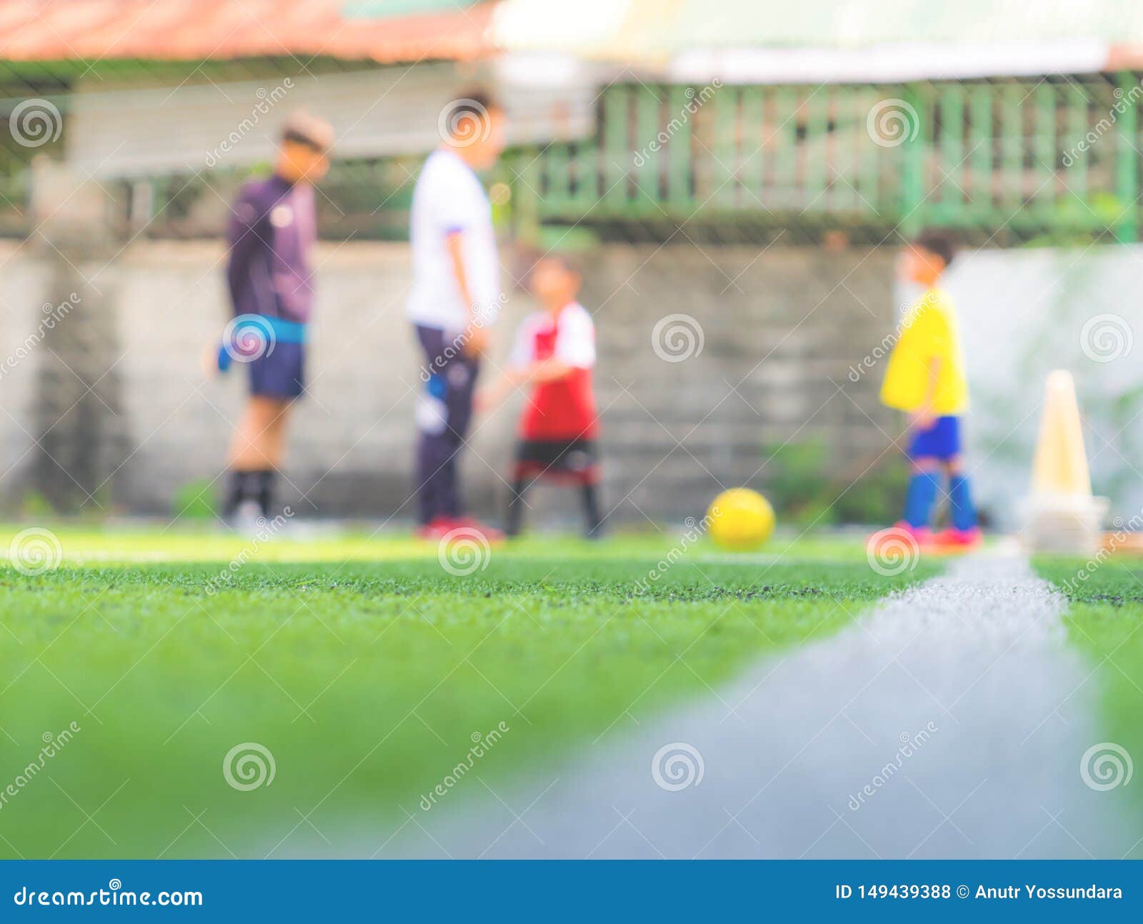 Soccer Academy for Children Training Blurred for Background Stock Photo ...