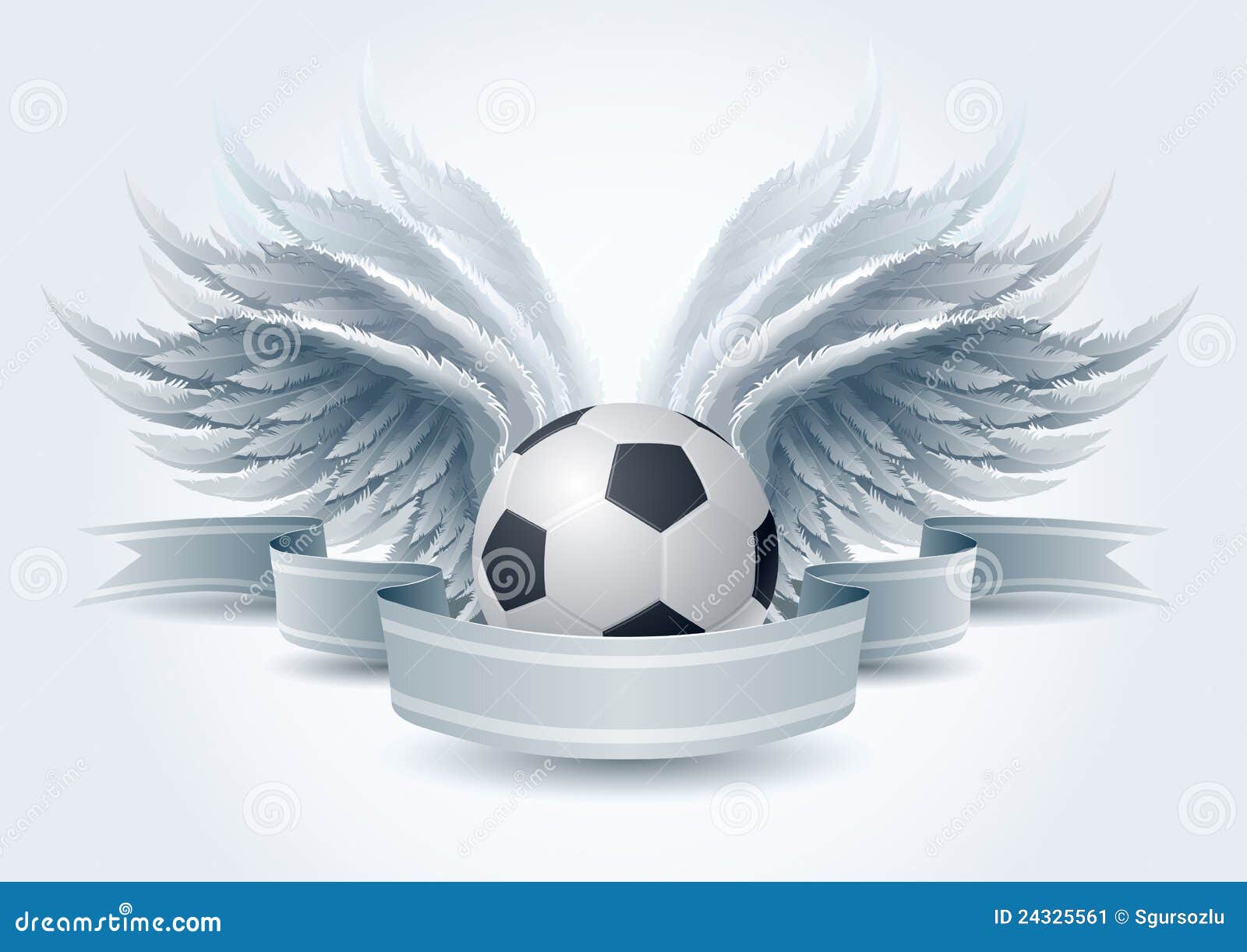 Soccer Angel Banner Cartoon Vector | CartoonDealer.com #24325561