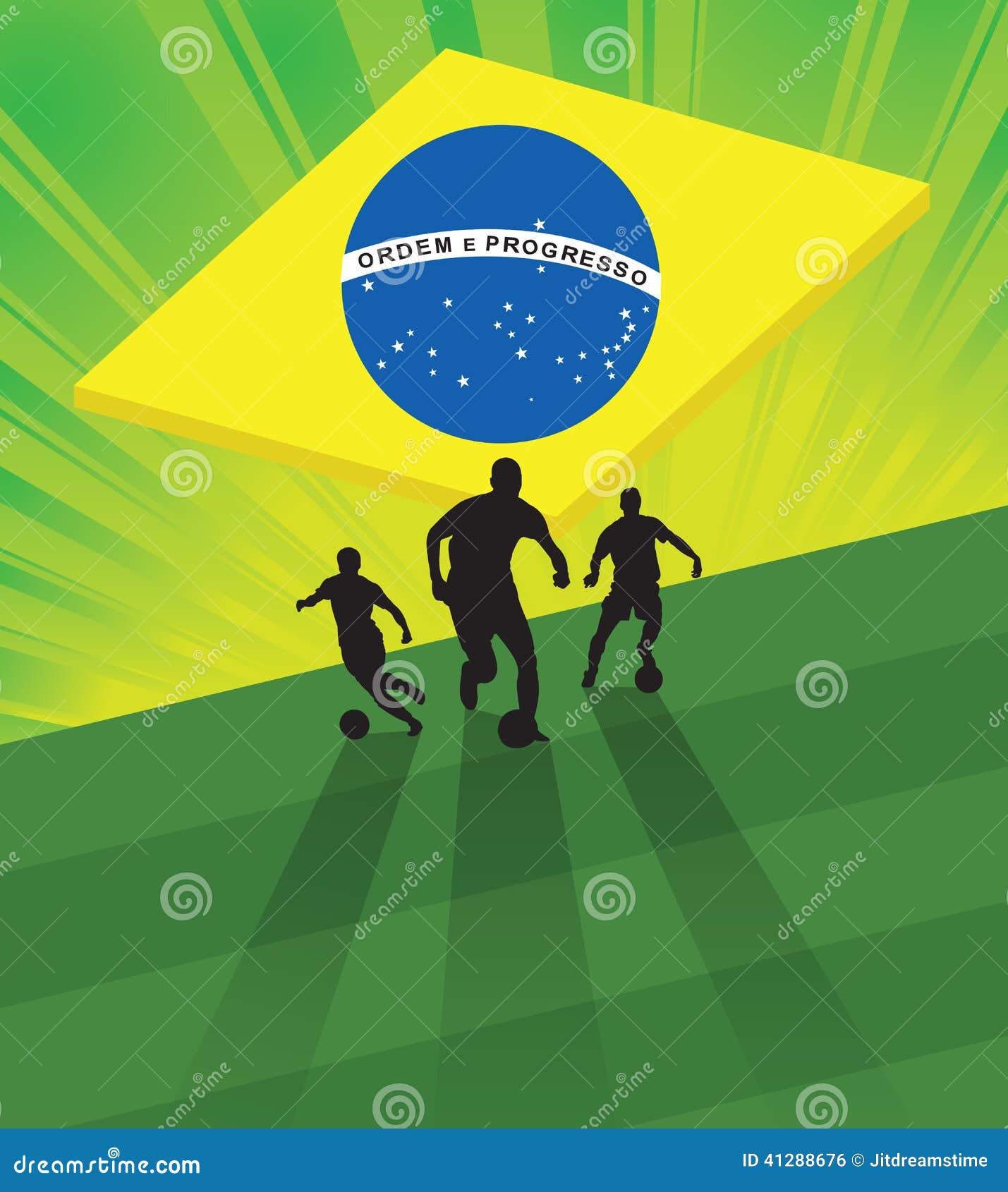 Soccer Background Brazil stock vector. Illustration of football - 41288676