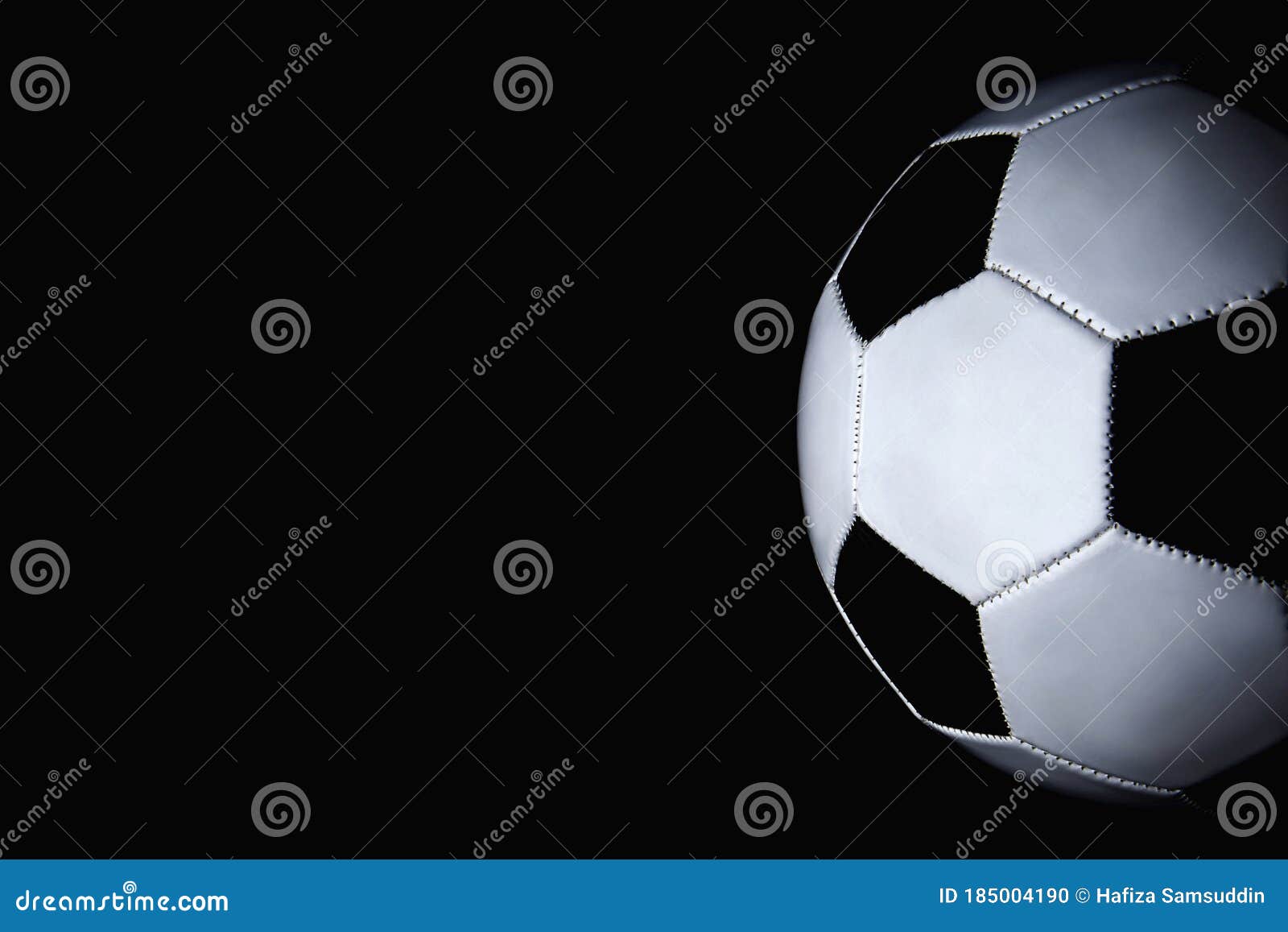 Soccer Ball with Black Background Stock Illustration - Illustration of ...