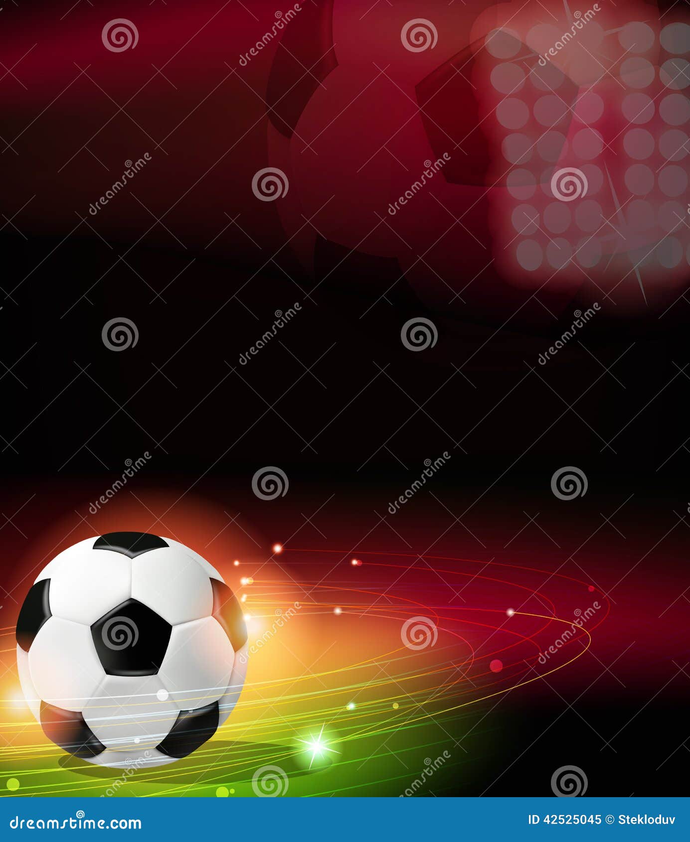 Soccer Ball on Abstract Background Stock Vector - Illustration of ...