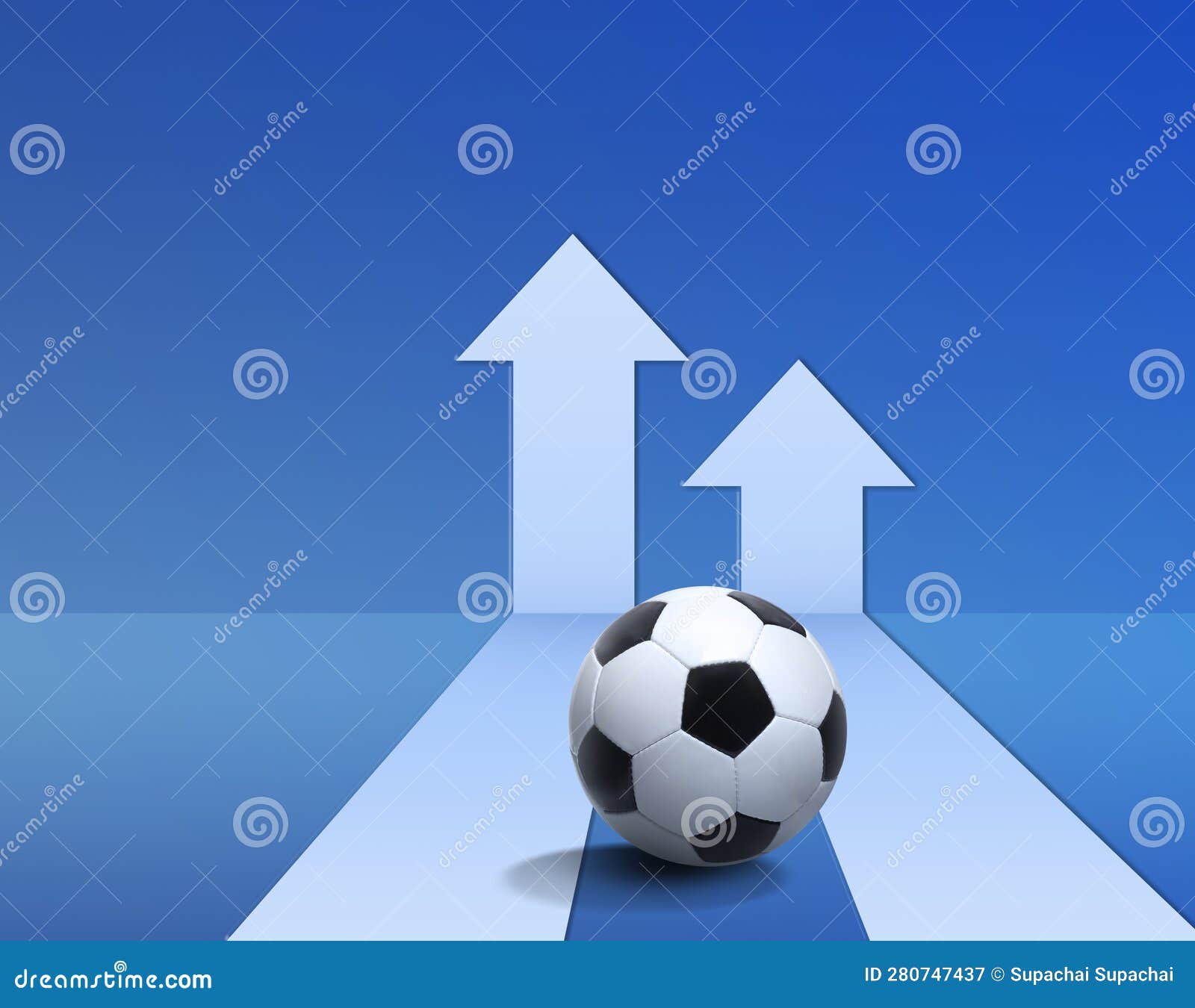 Soccer Ball with Arrow Symbolizes. Ball Game Concept Stock Illustration ...