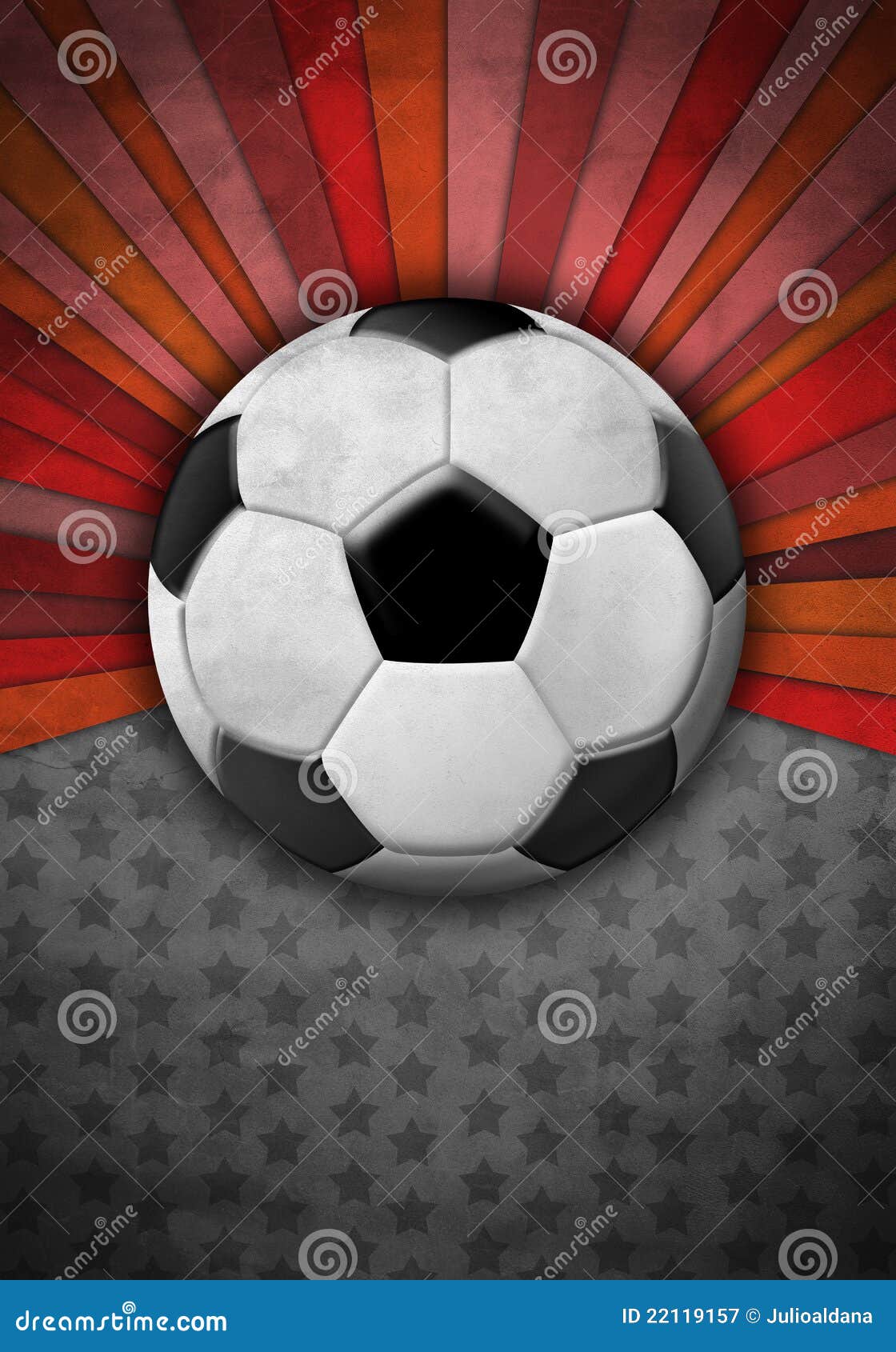Soccer Ball on a Background of Gray and Red Colors Stock Illustration ...