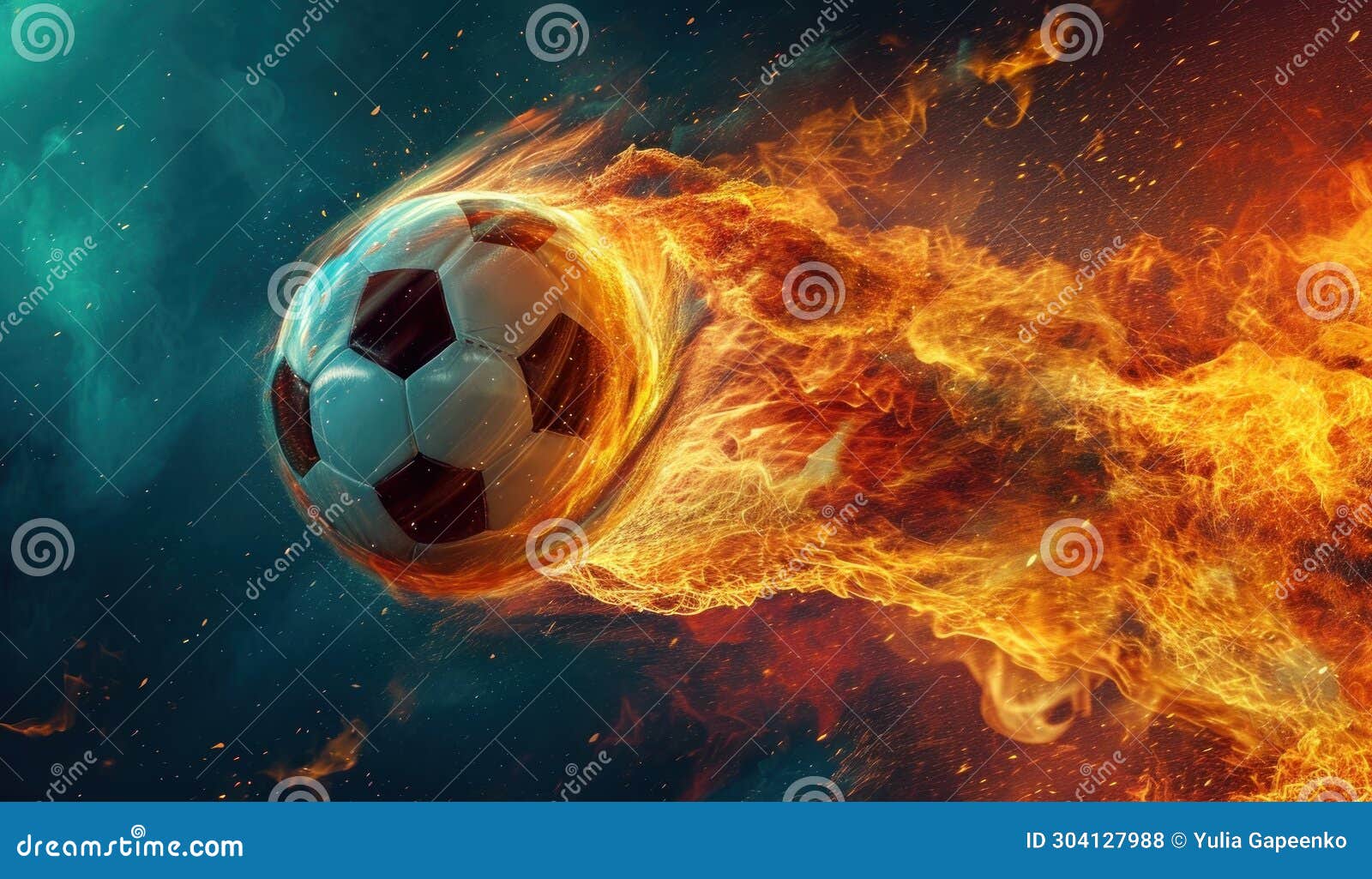 A Soccer Ball Being Blown by Fire Stock Photo - Image of sporty, sport ...