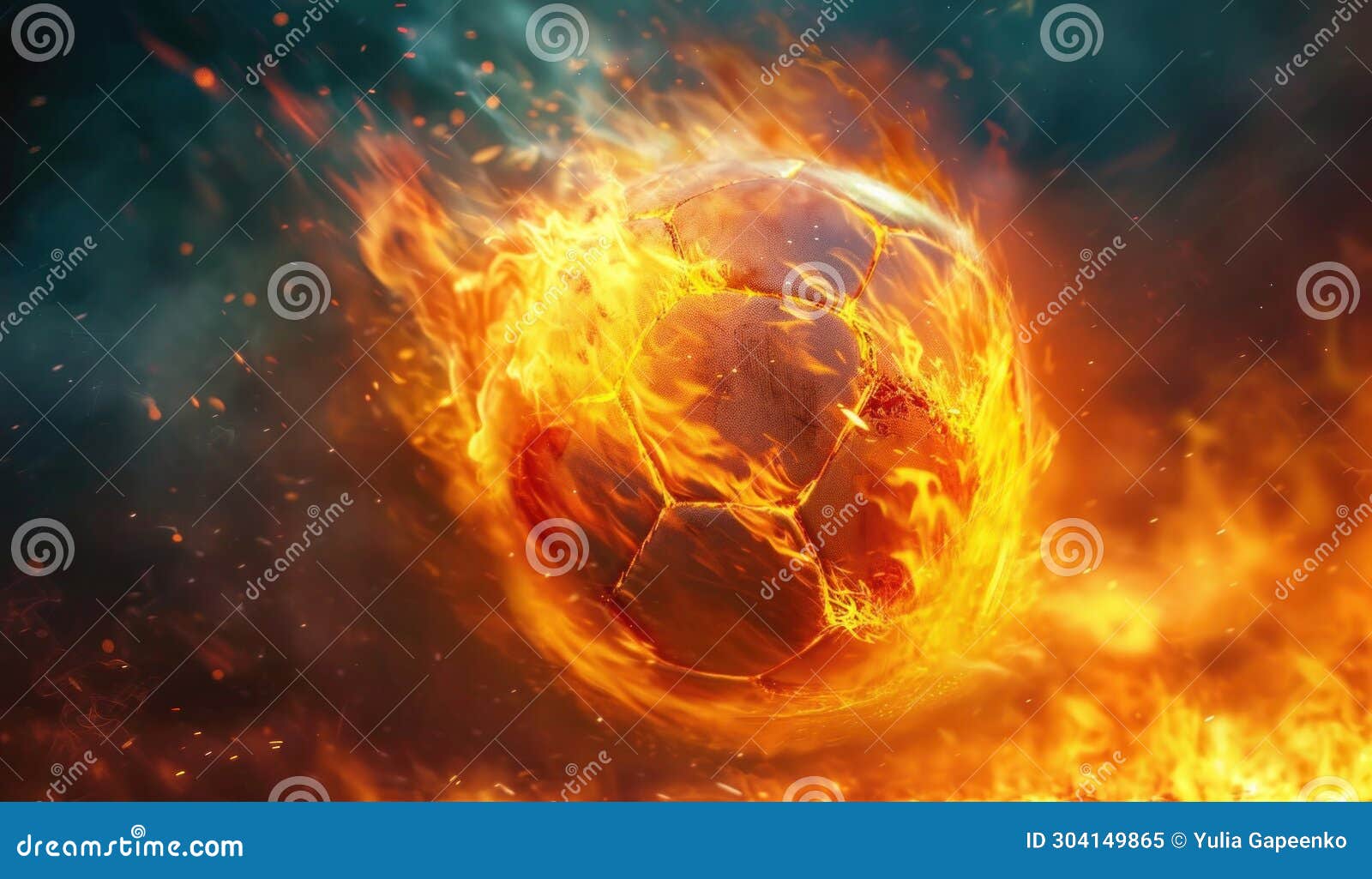 A Soccer Ball Being Blown by Fire Stock Image - Image of game, flames ...