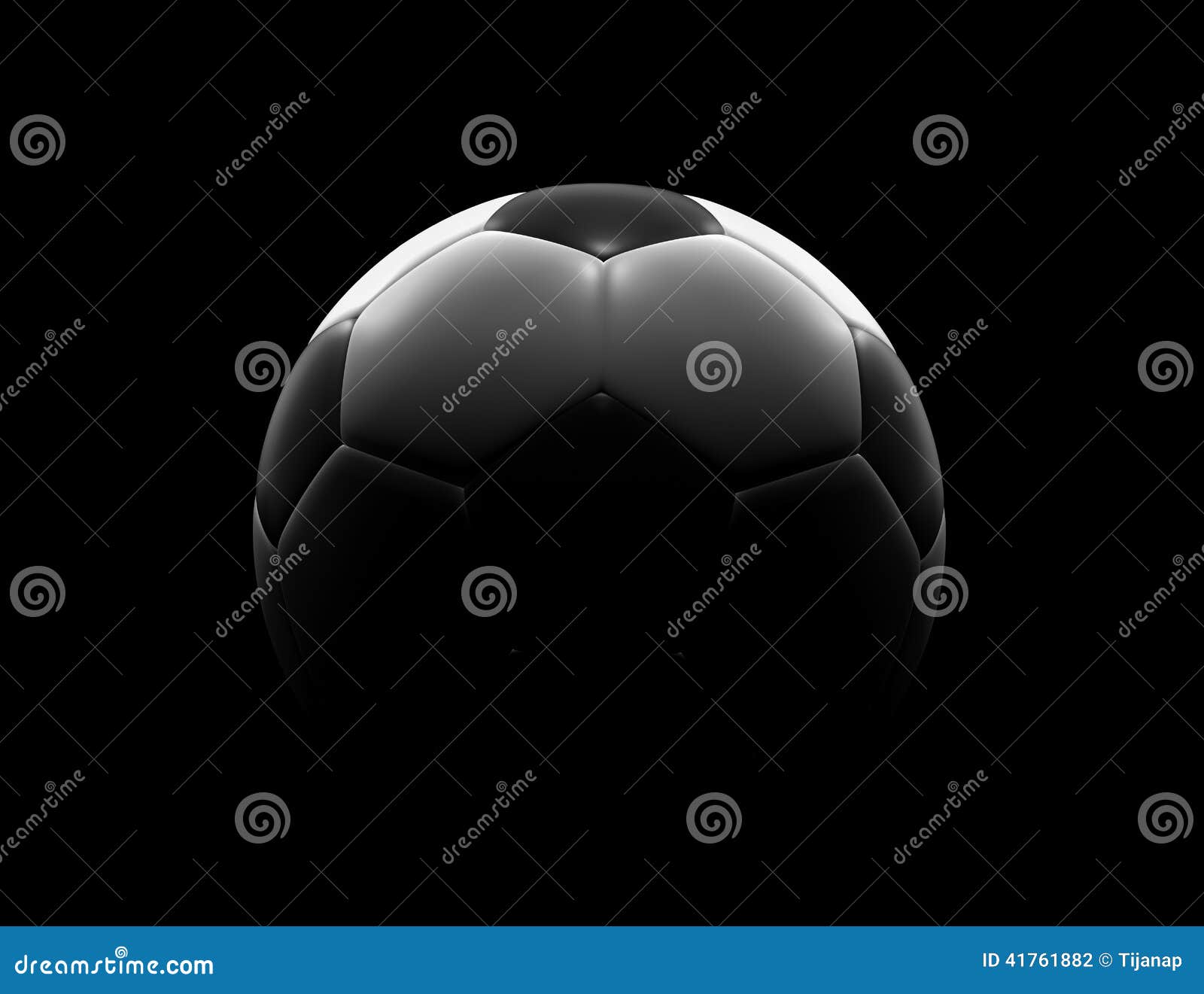Soccer Ball on Black Background Stock Illustration - Illustration of ...