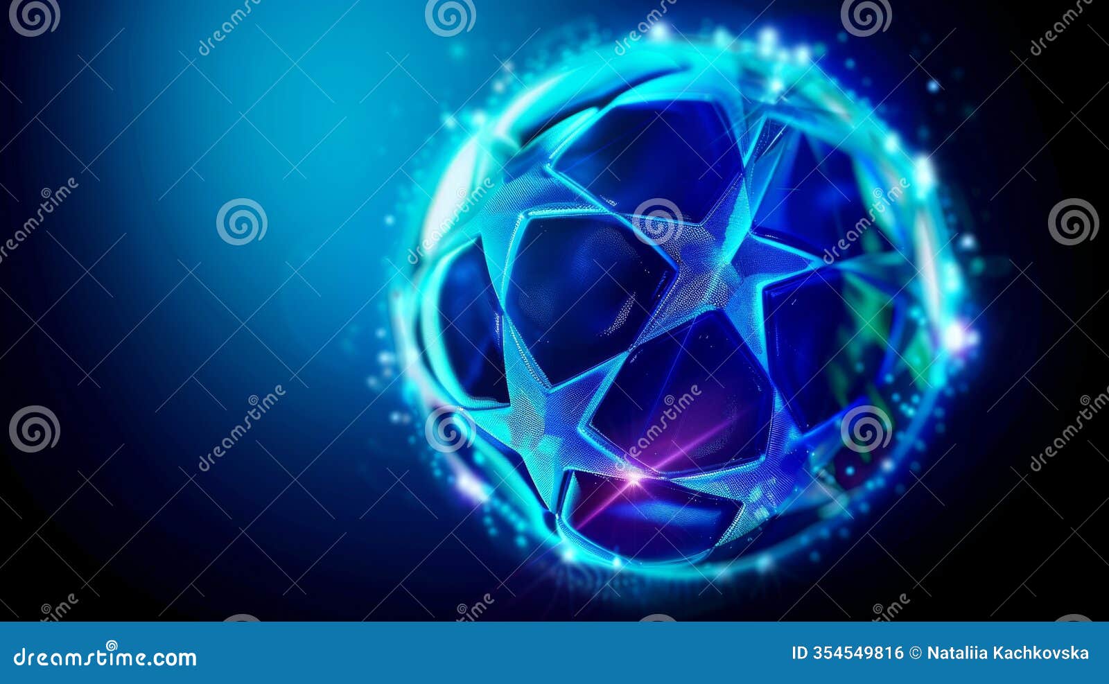 Soccer Ball on a Blue Background Stock Photo - Image of light, circle ...