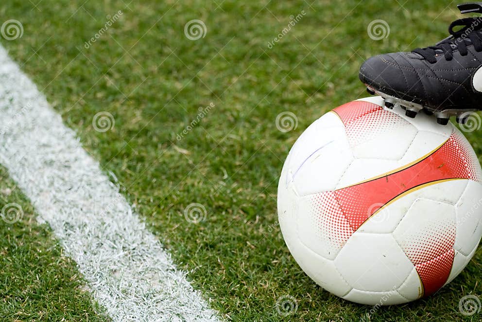 Soccer ball and a boot stock photo. Image of boot, soccer - 4683804