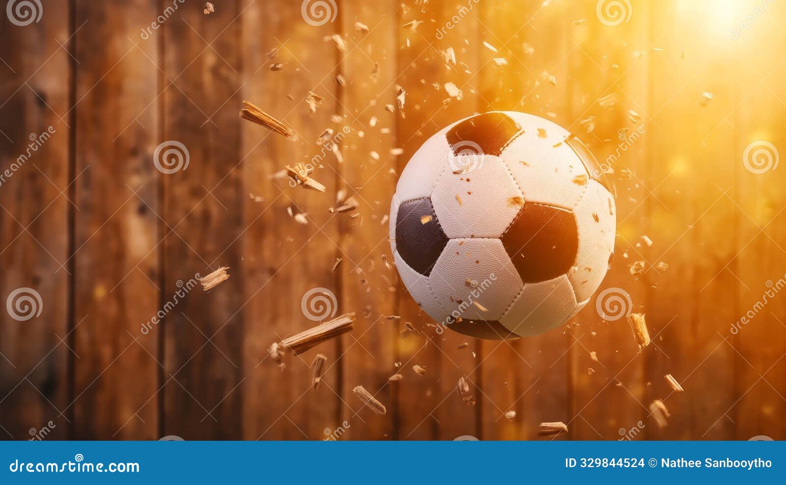 Soccer Ball Breaking Wooden Wall Stock Illustration - Illustration of ...