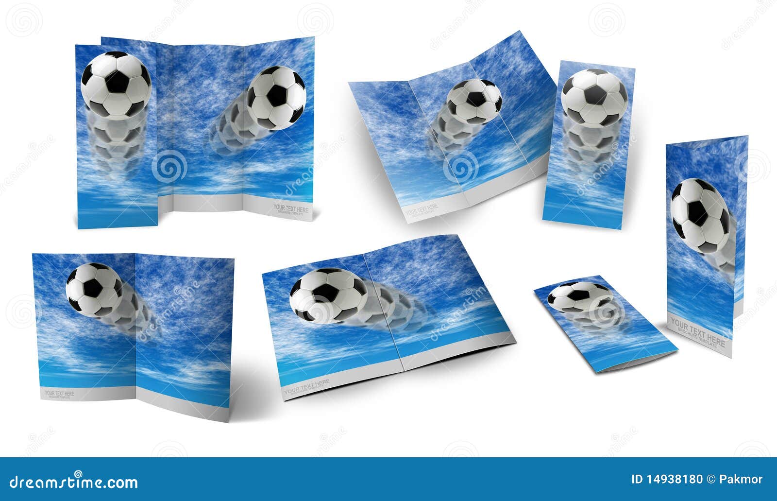 Soccer ball brochure stock illustration. Illustration of blue - 14938180