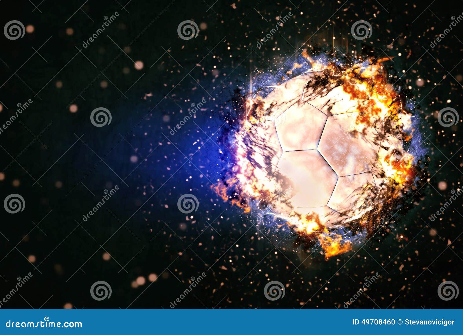 Soccer Ball Burning in Flames Stock Photo - Image of burning, motion ...