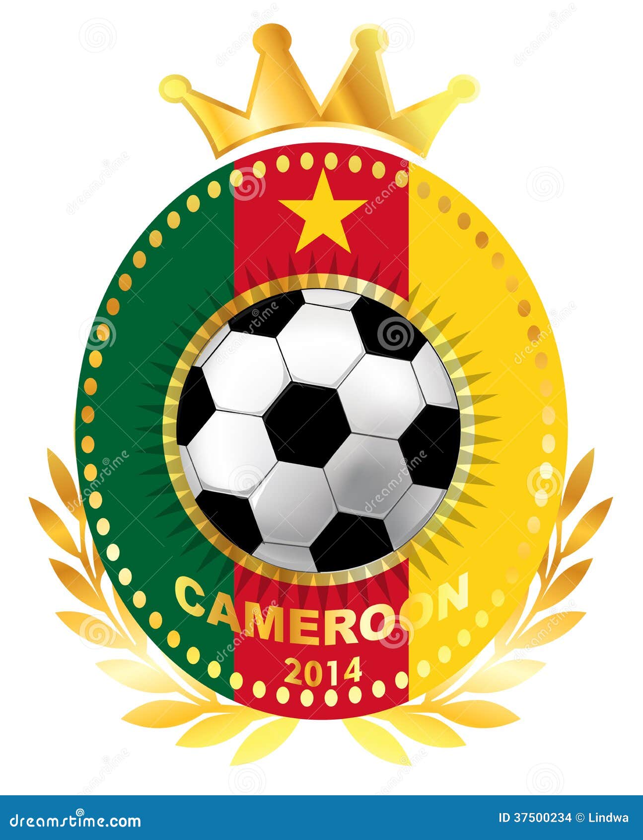 Soccer Ball On Cameroon Flag Stock Vector - Illustration of cameroon ...