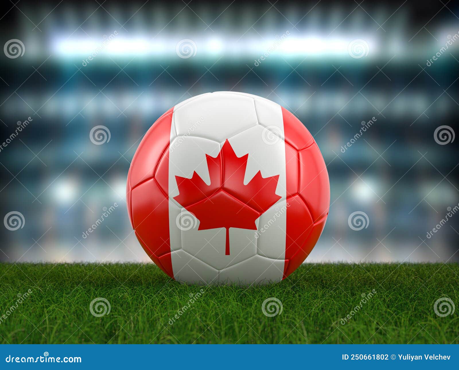 Soccer ball Canada flag stock illustration. Illustration of flag ...