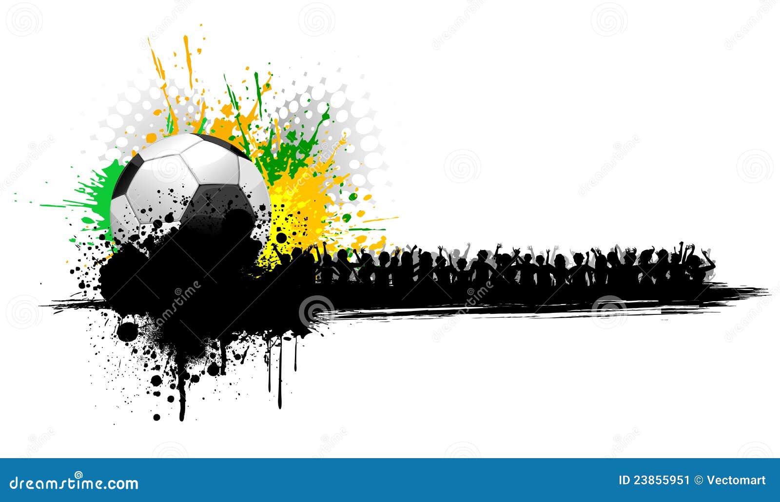 Soccer Ball with Cheering People Stock Vector - Illustration of leisure ...