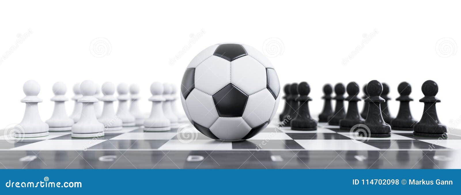 A Soccer Ball on a Chess Board Stock Illustration - Illustration of ...
