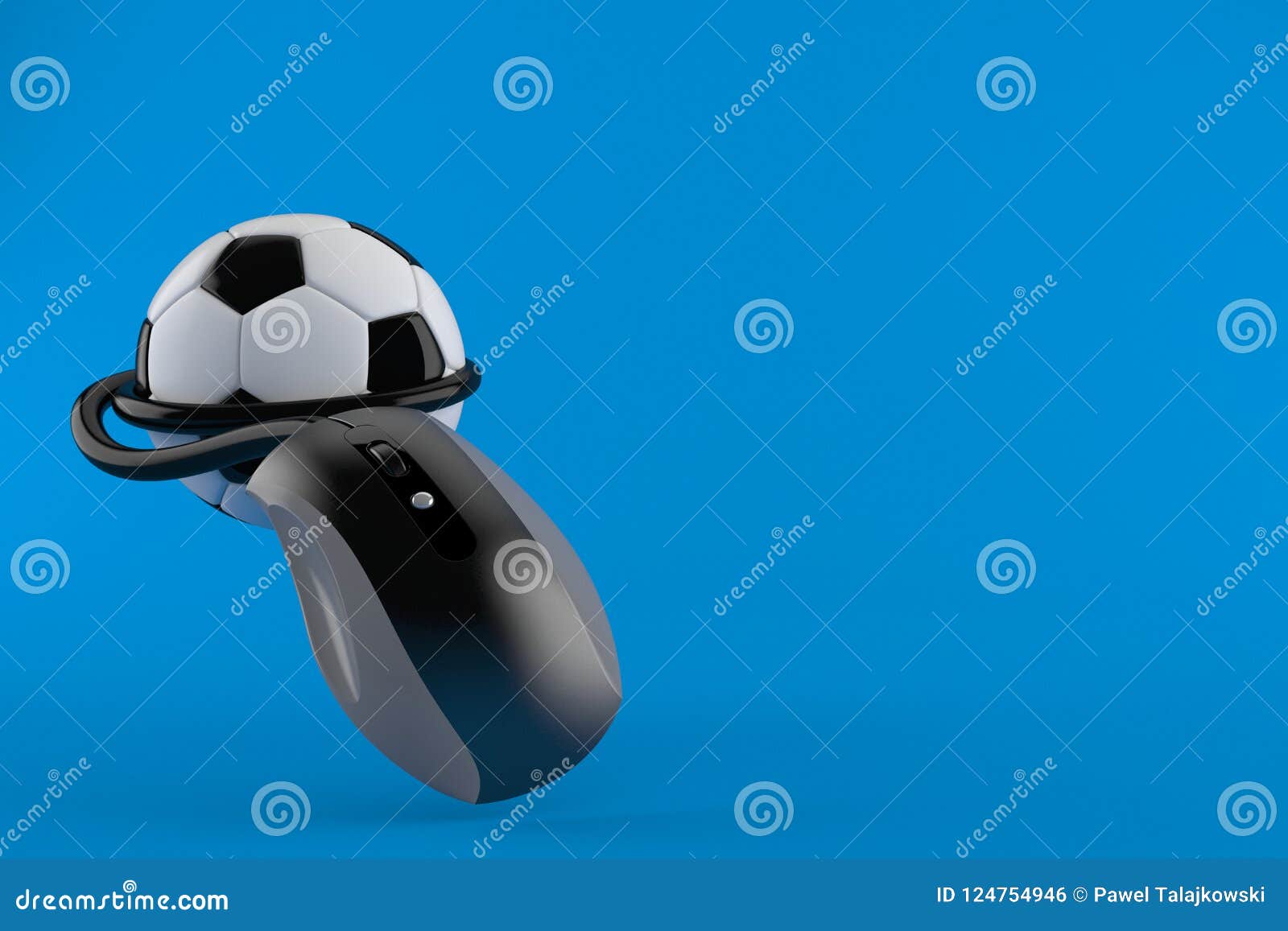 Soccer Ball with Computer Mouse Stock Illustration - Illustration of ...