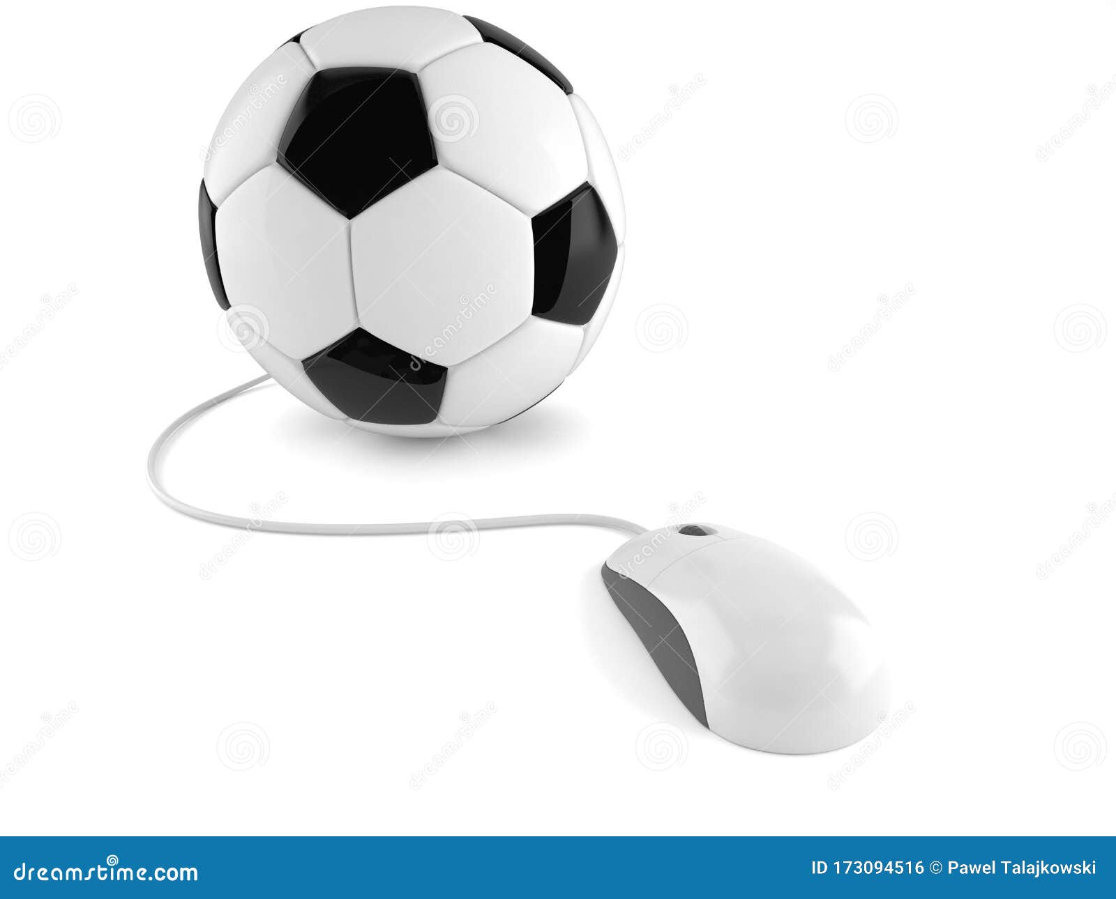 Soccer Ball with Computer Mouse Stock Illustration - Illustration of ...