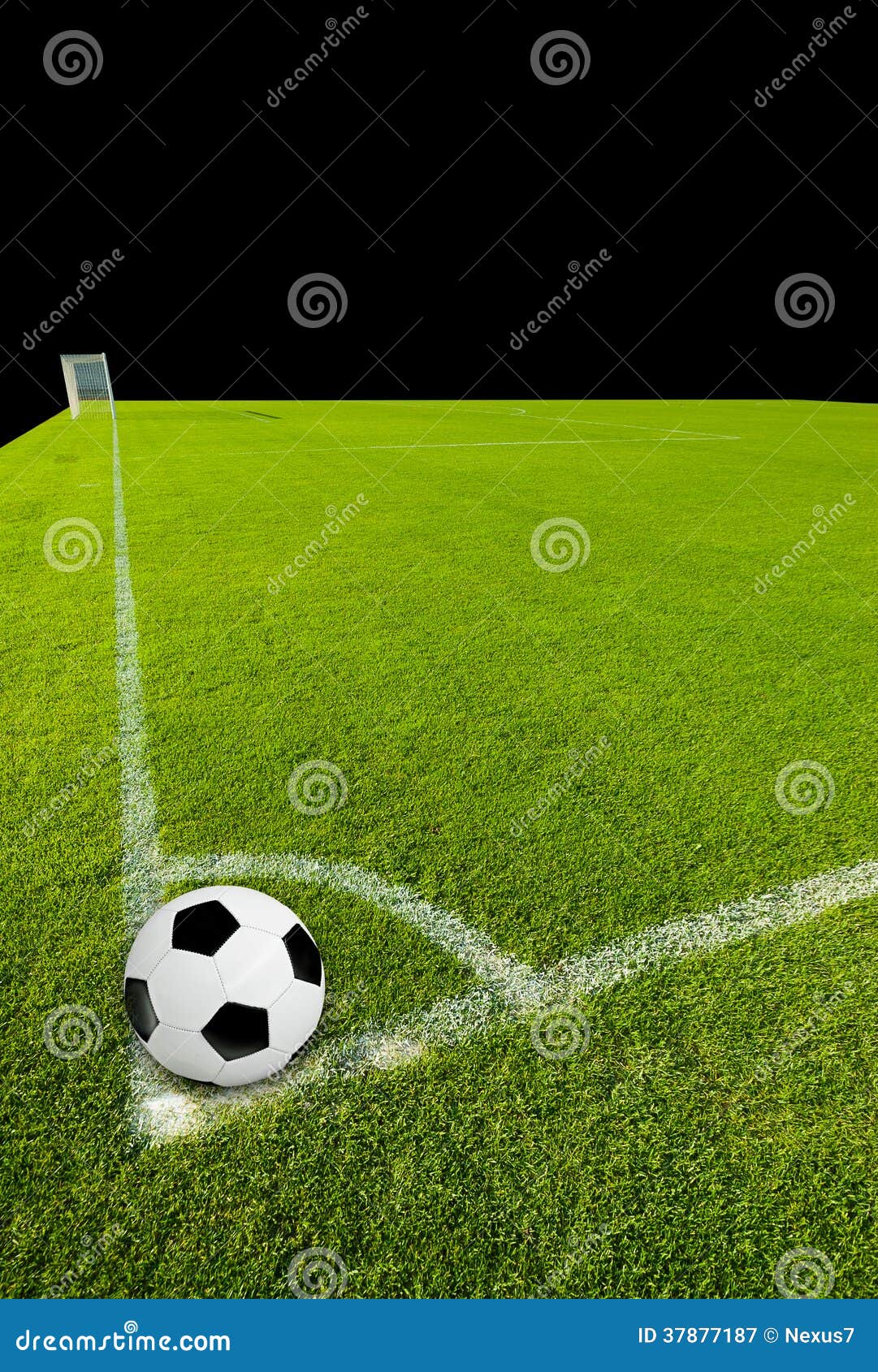 Soccer Ball on Corner Point Stock Image - Image of goal, ball: 37877187