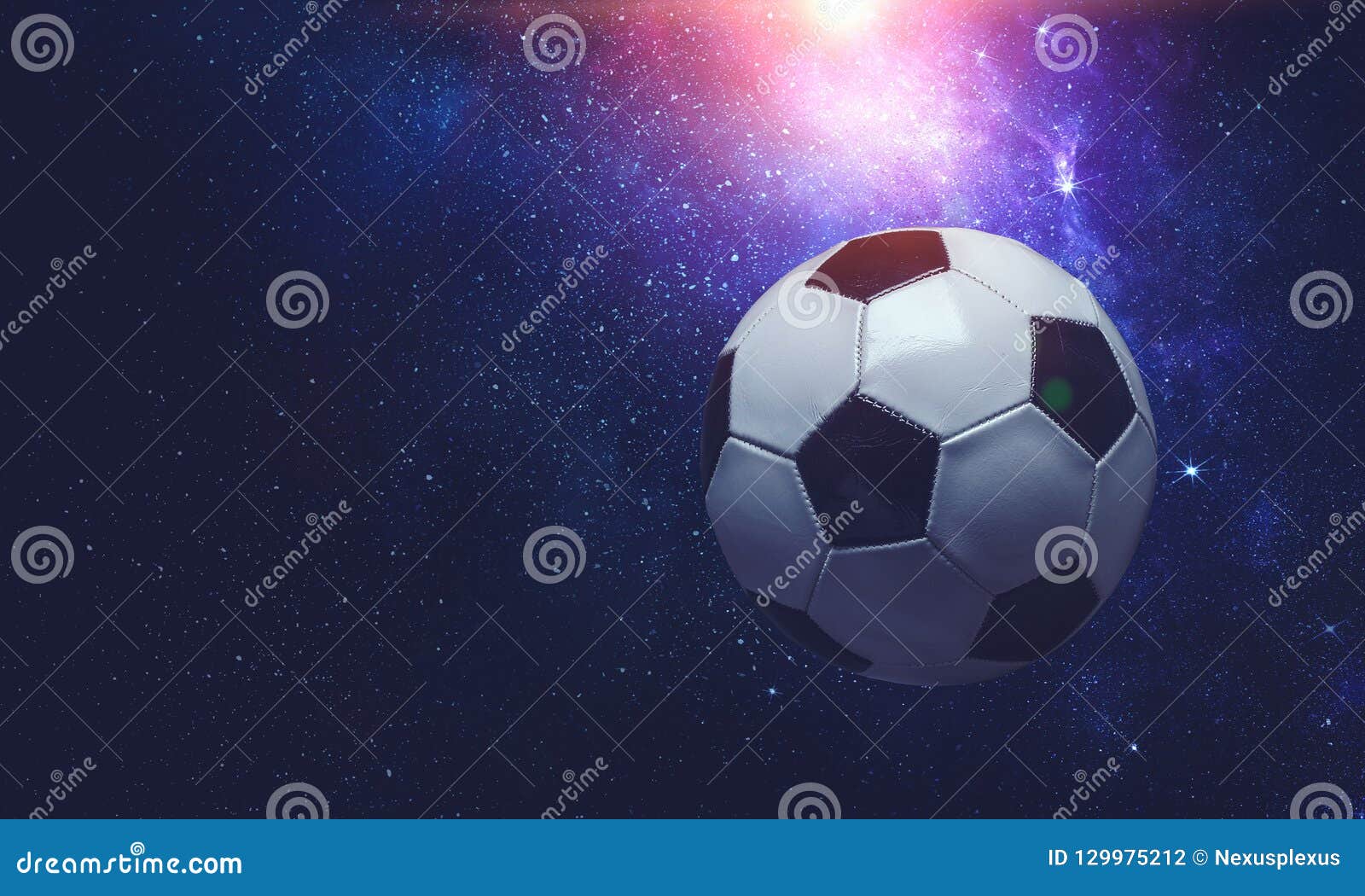 Soccer ball in cosmos stock photo. Image of cosmic, astronomy - 129975212