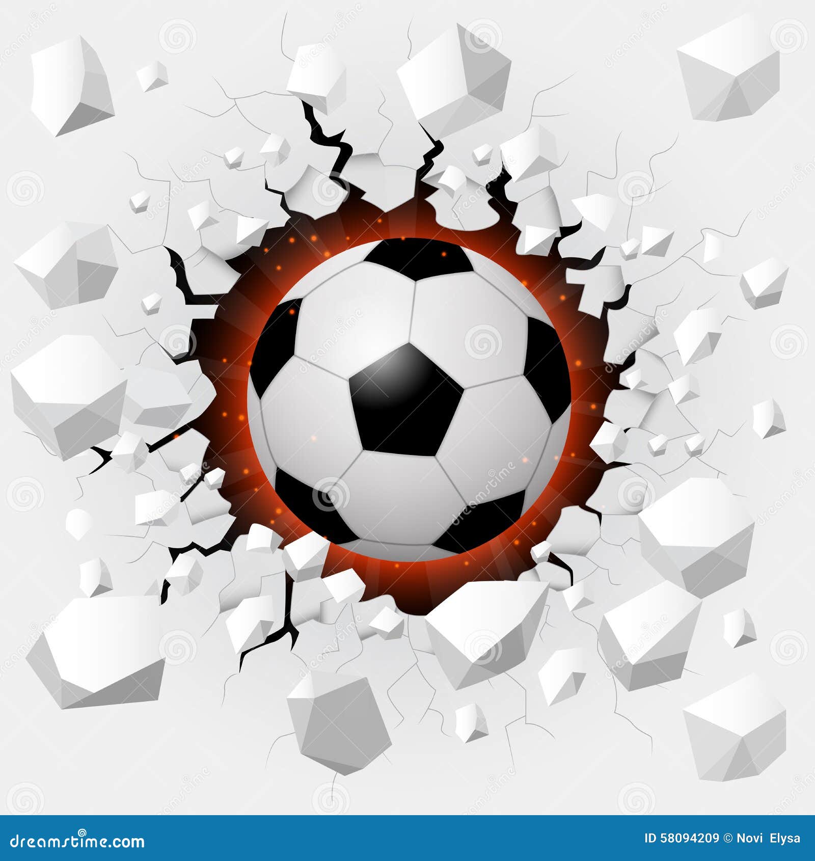 Soccer Ball with Cracked Background Stock Vector - Illustration of ...