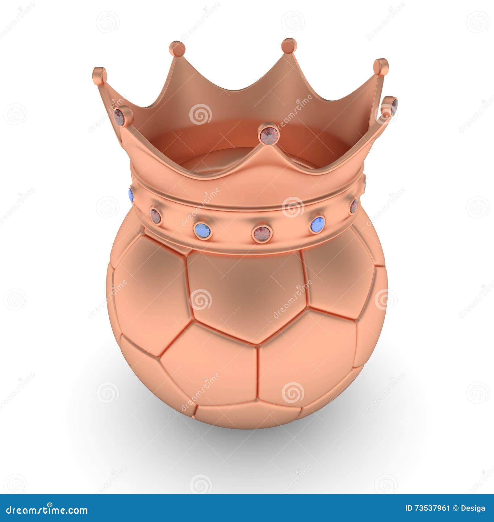 Soccer Ball with Crown. 3D Rendering. Stock Illustration - Illustration ...