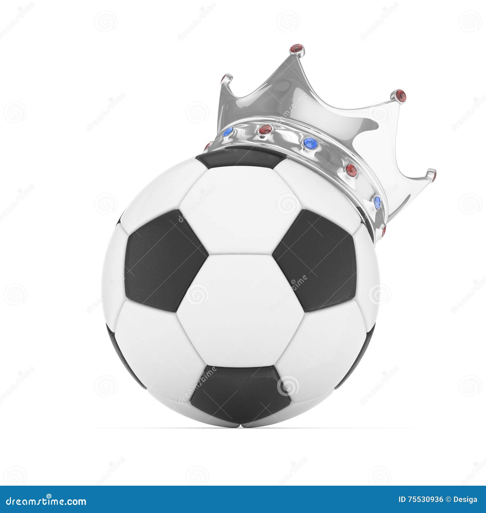 Soccer Ball with Crown. 3D Rendering. Stock Illustration - Illustration ...