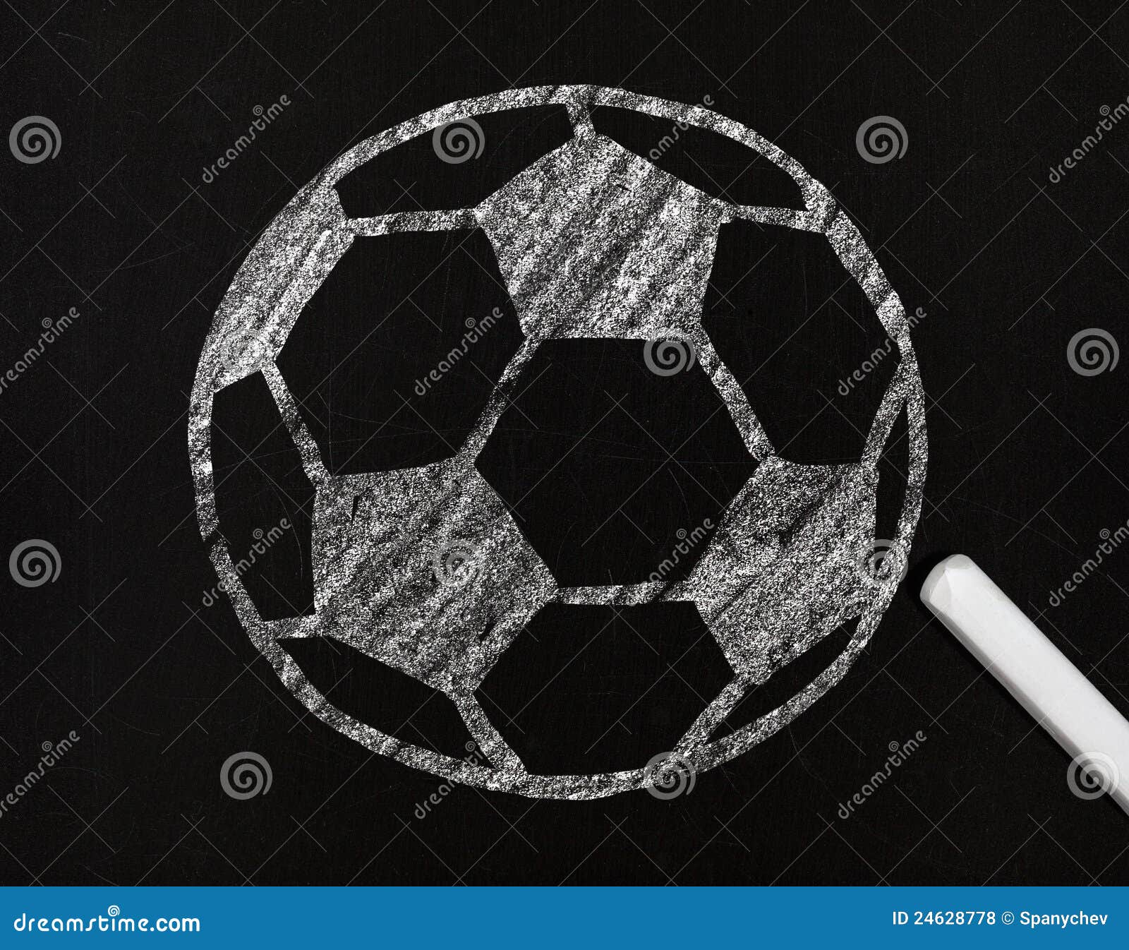 Soccer Ball, Drawing on a Blackboard Stock Illustration - Illustration ...