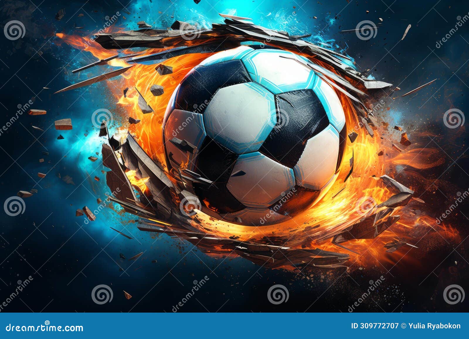 Soccer Ball Explosion. Generate Ai Stock Illustration - Illustration of ...