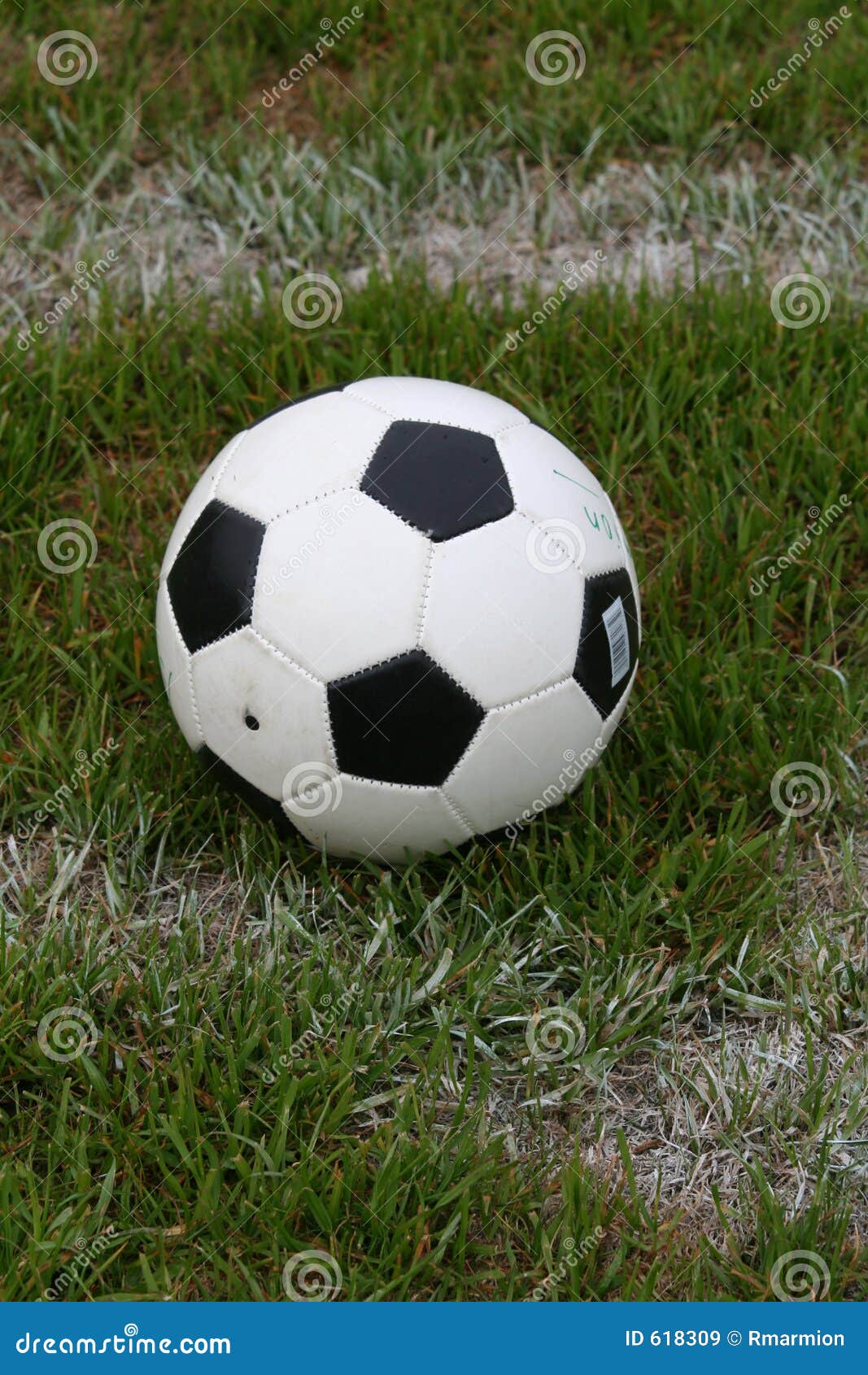 Soccer Ball on Field stock image. Image of score, seam - 618309