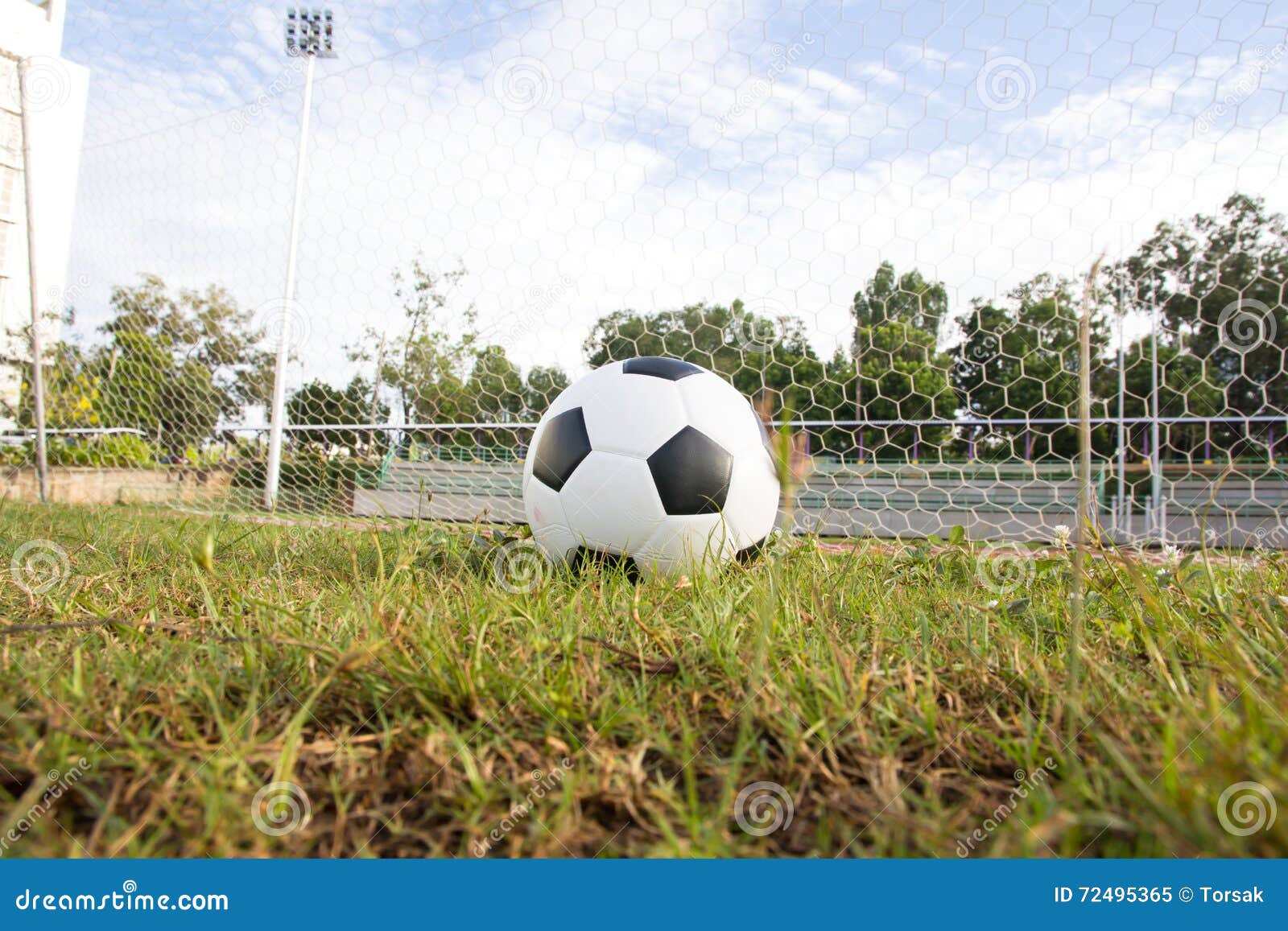 Soccer ball on field stock image. Image of team, shoot - 72495365