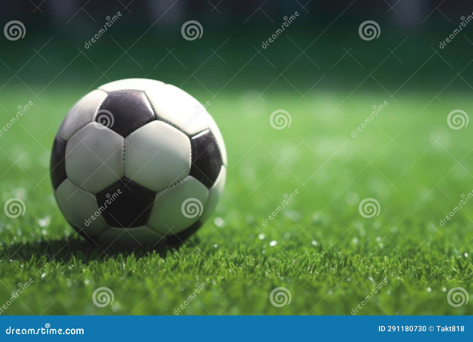 Soccer Ball on Field Stadium Stock Photo - Image of goal, play: 291180730