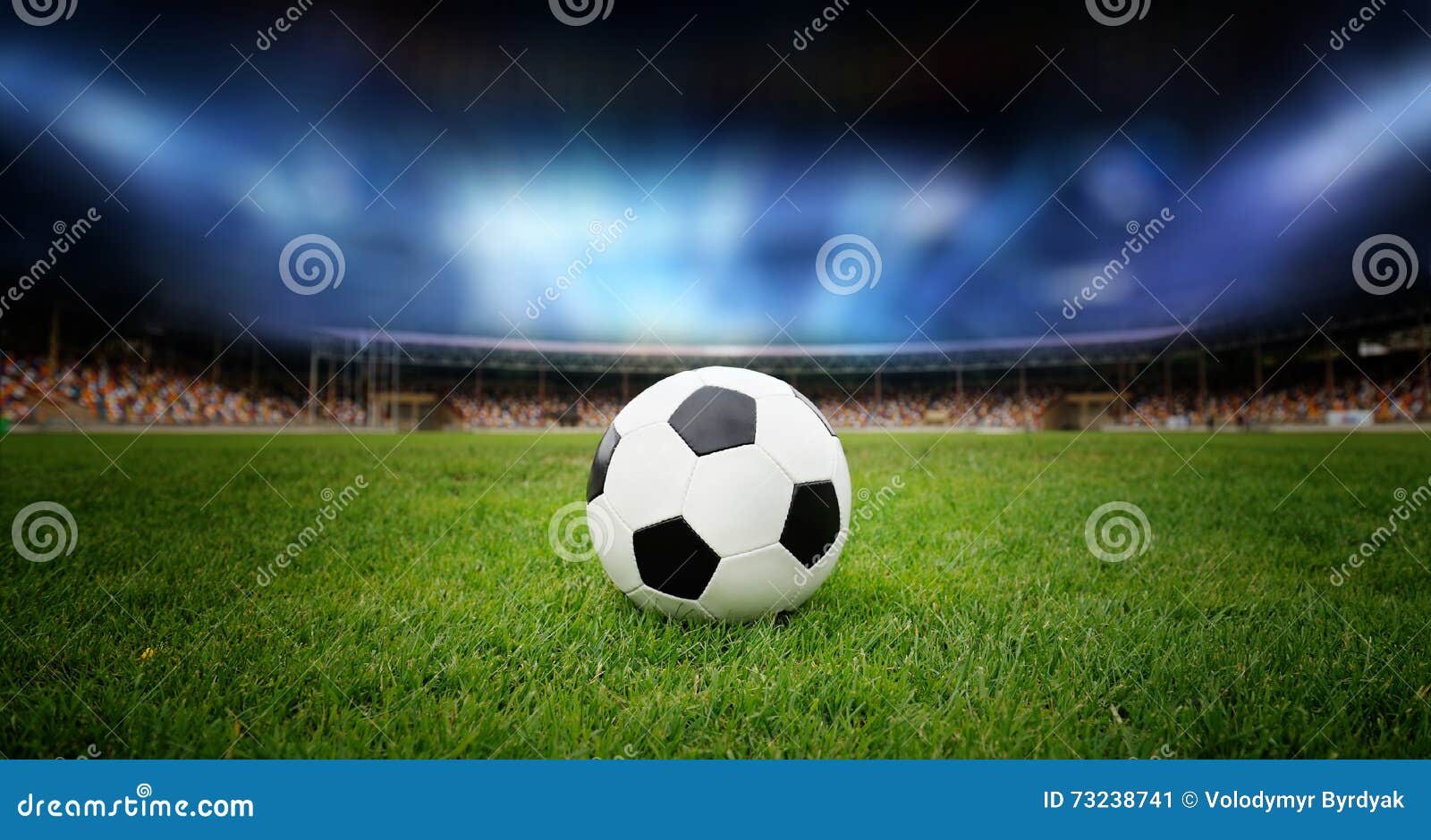 Soccer ball on the field stock image. Image of field - 73238741