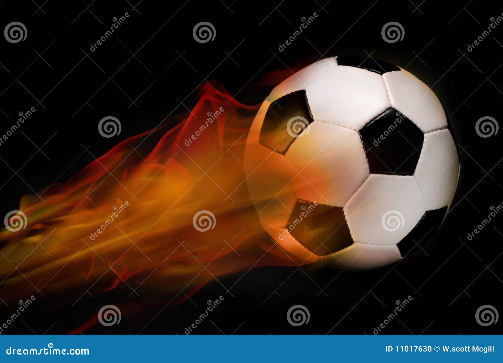 Soccer Ball on Fire stock photo. Image of football, kick - 11017630