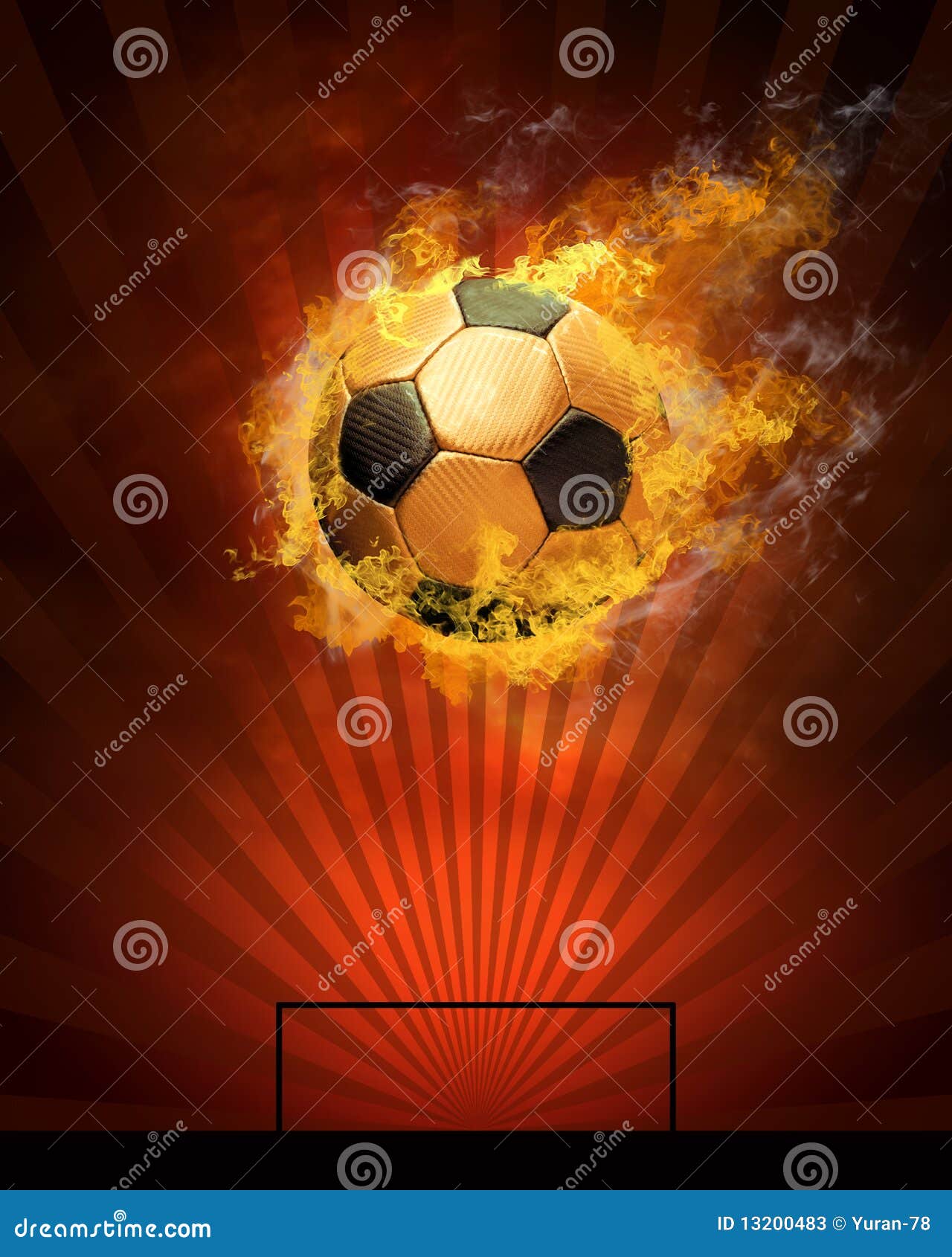 Soccer ball and fire stock illustration. Illustration of burnt - 13200483