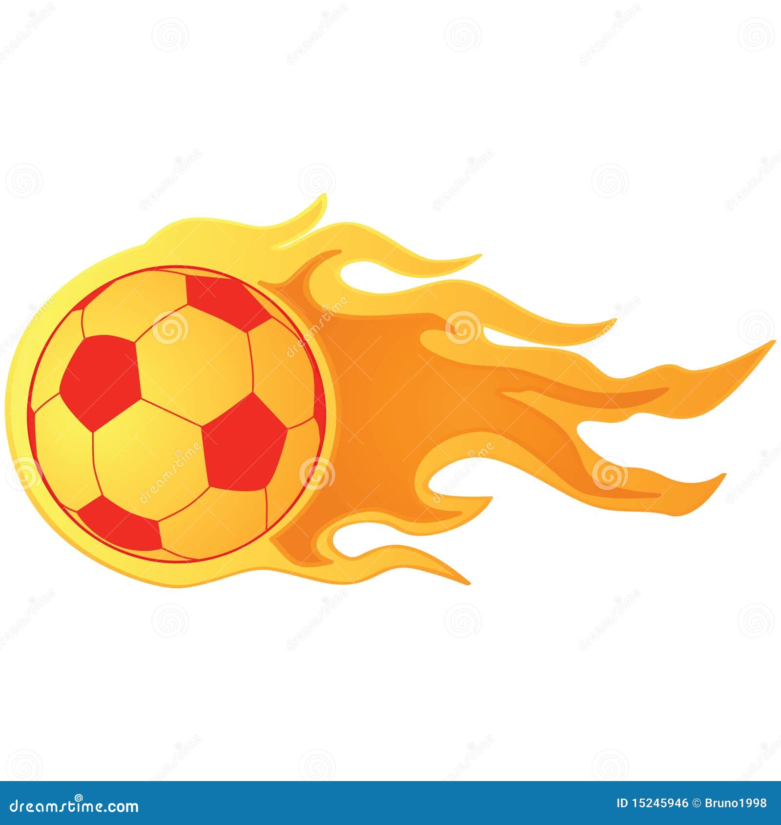 Soccer ball on fire stock vector. Illustration of decorative - 15245946